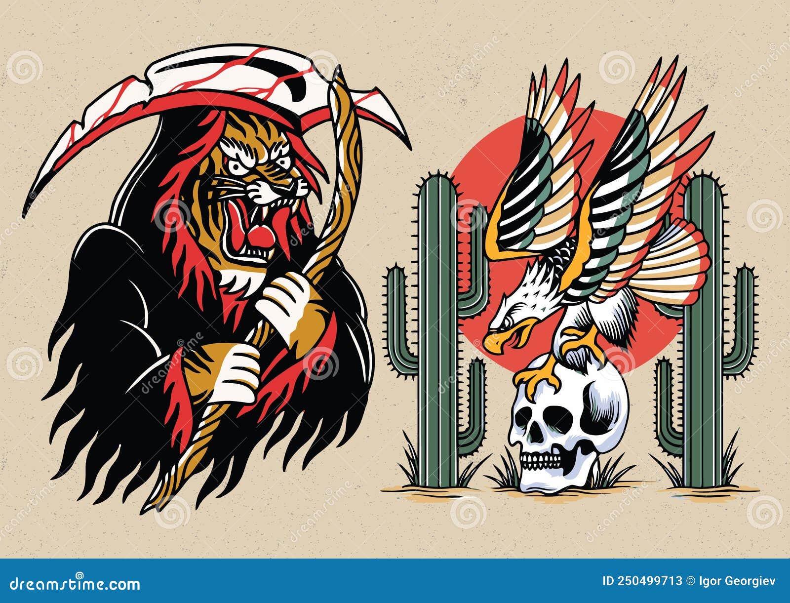 Old Skool Tatoo flash set stock vector. Illustration of elements ...