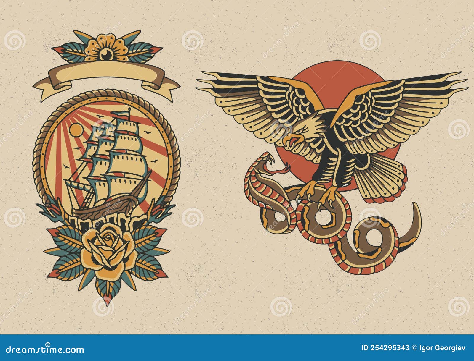 Bulldog Traditional Tattoo Flash