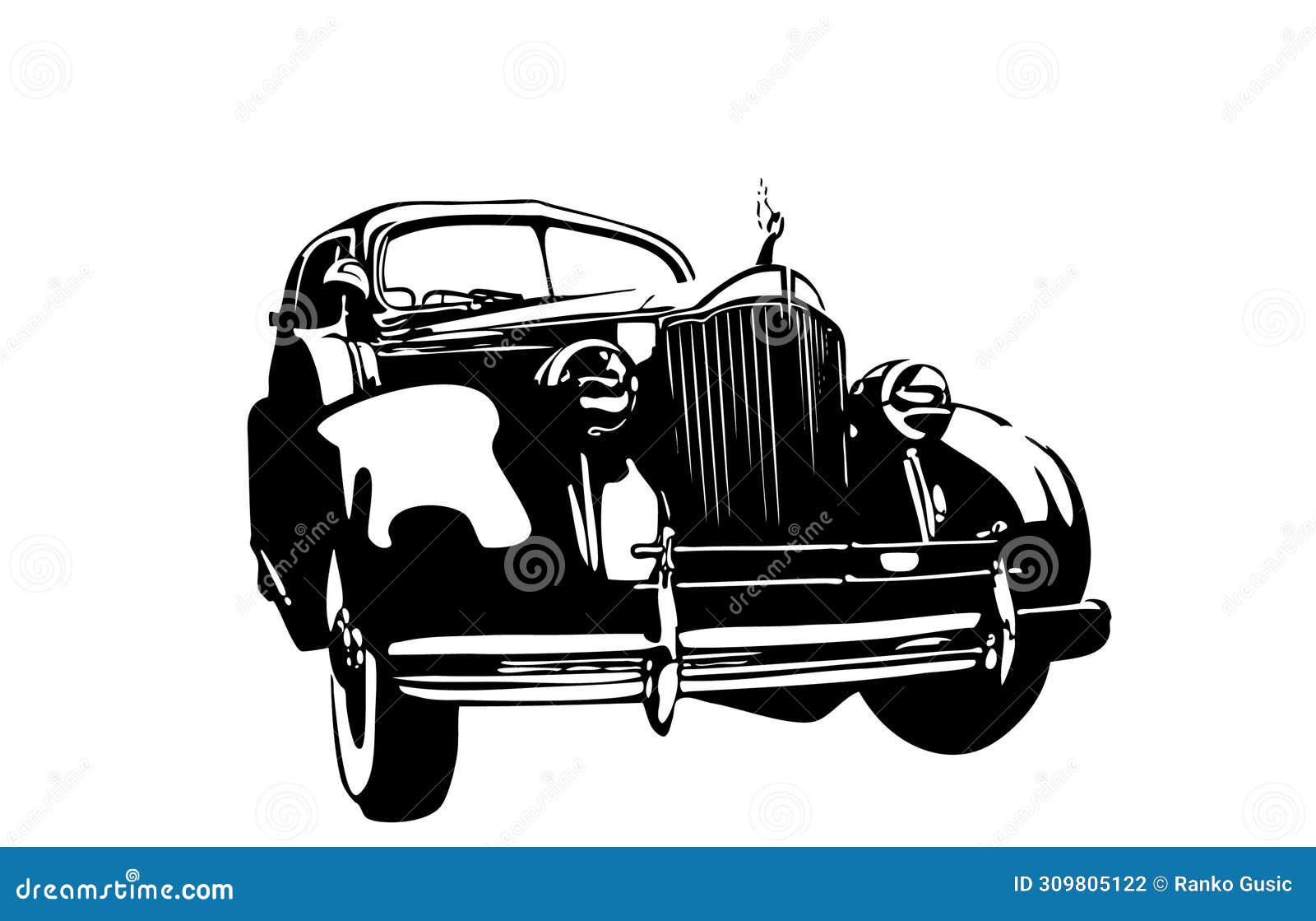 Old-timer Vector Illustration of the Car from Start of the 20th Century ...