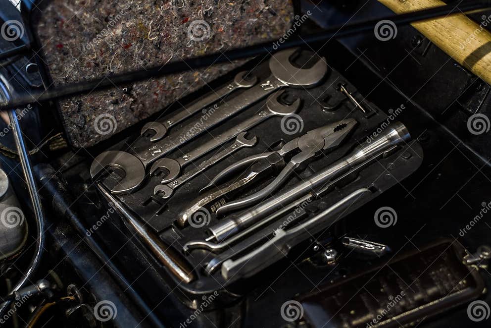 Oldtimer classic car tools stock image. Image of oldtimer - 130458731