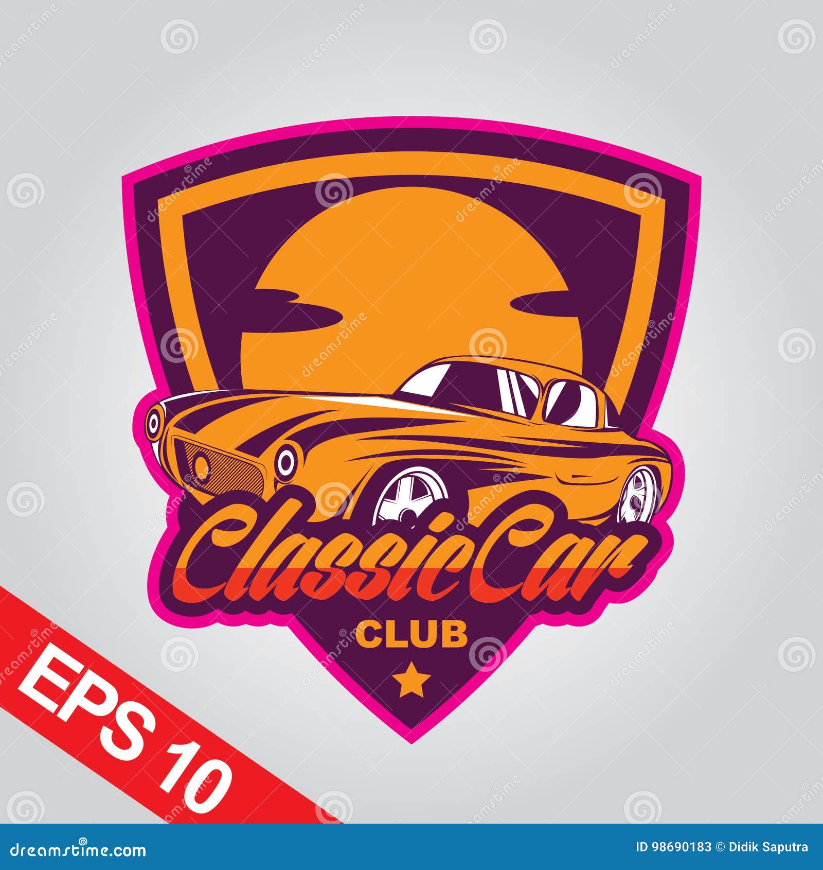 Oldtimer Logo Template vektor abbildung. Illustration von automobil ...