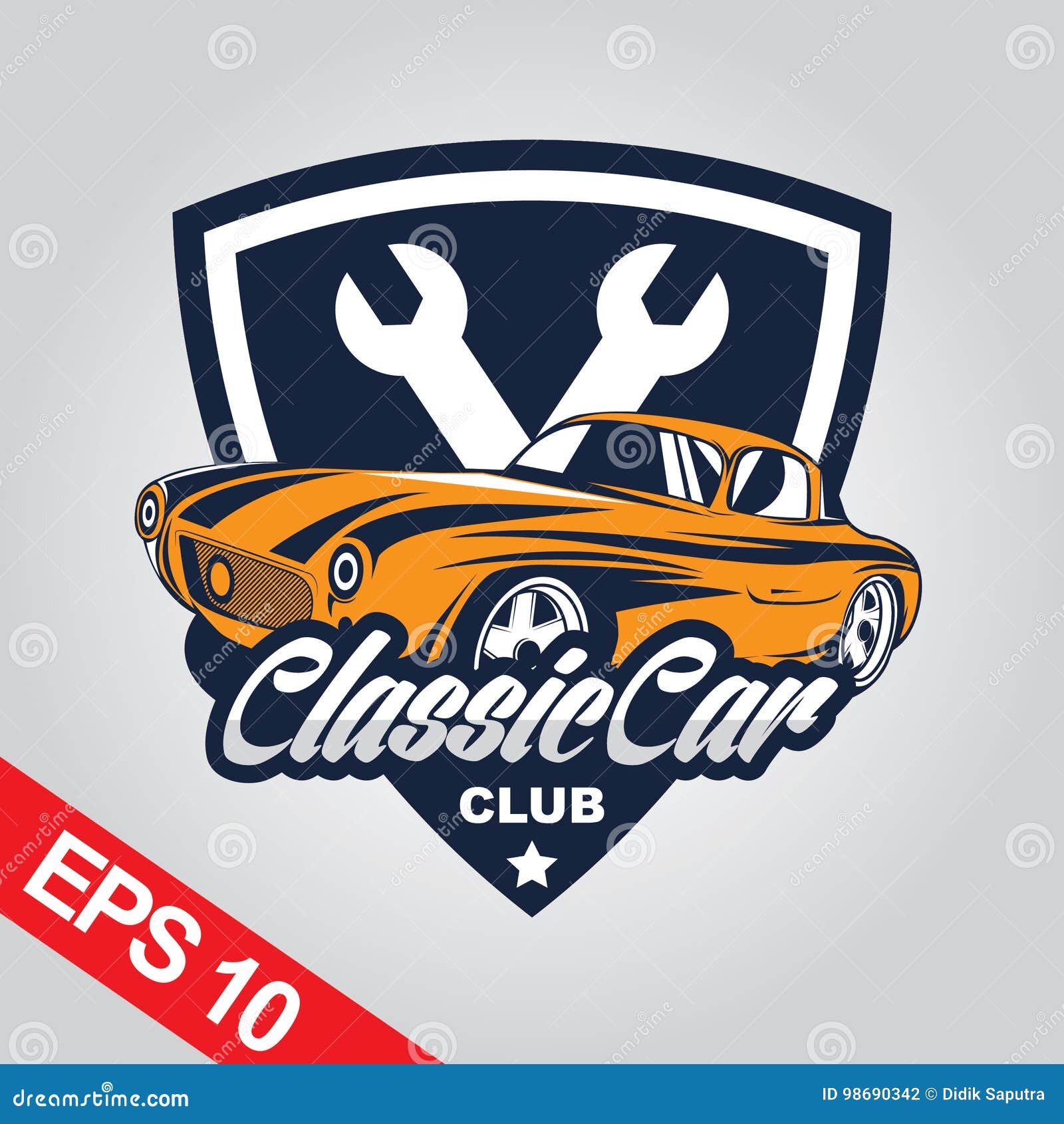 Oldtimer Logo Template vektor abbildung. Illustration von bedienung ...