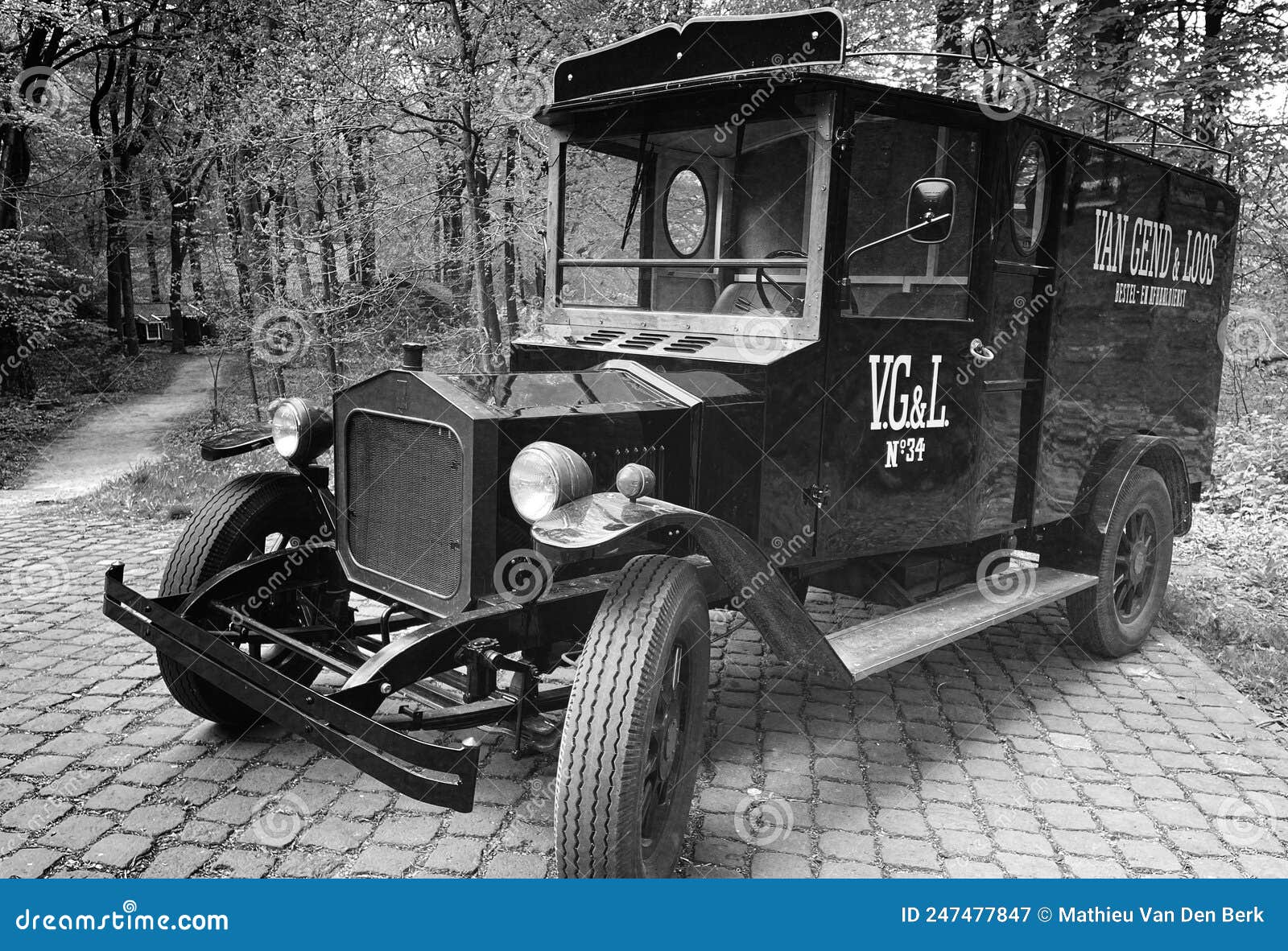 Oldtimer Transport Bus Standing in the Woods Editorial Photography ...