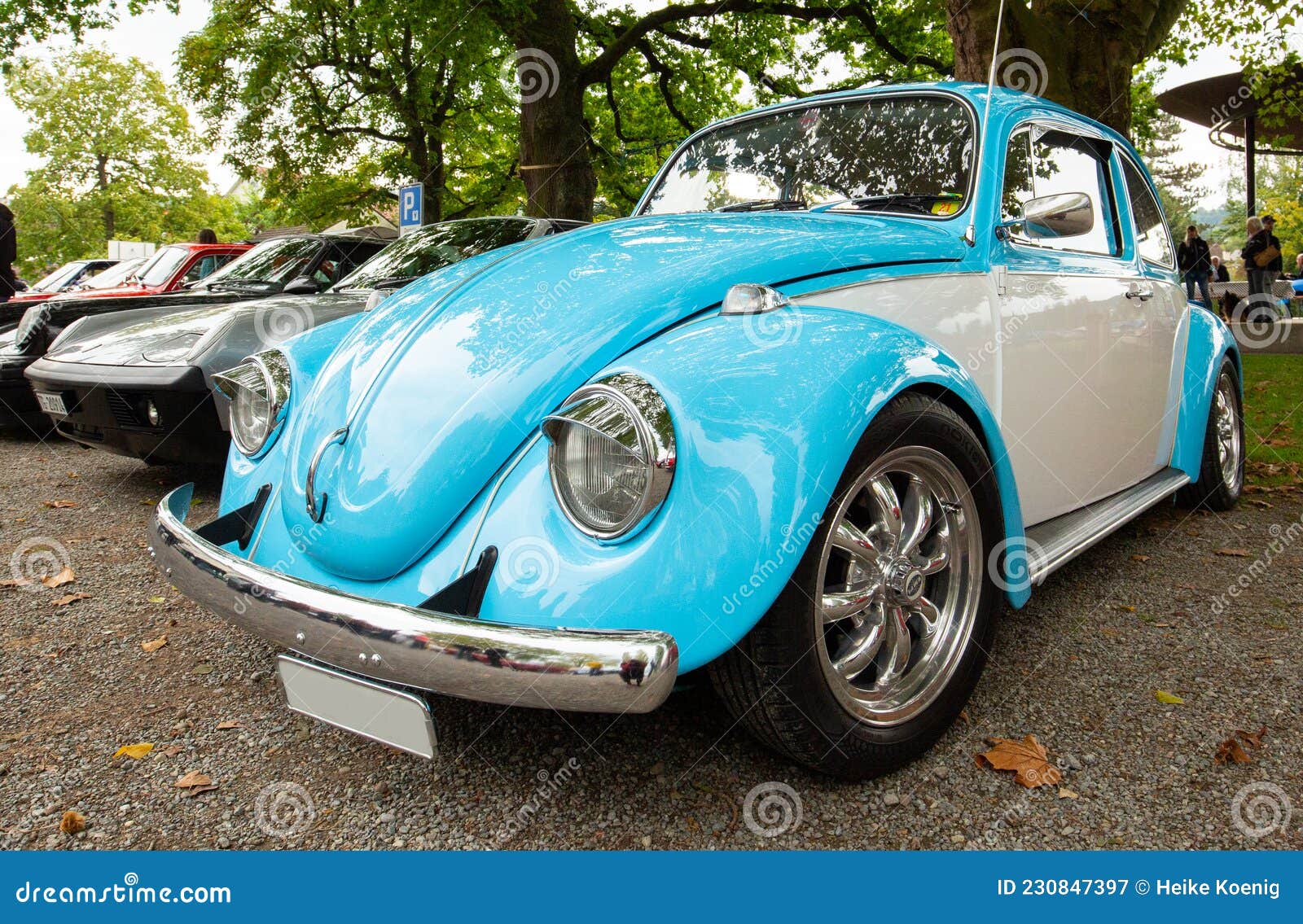 Oldtimer Vw Beetle, Blue and White Editorial Photography - Image of ...