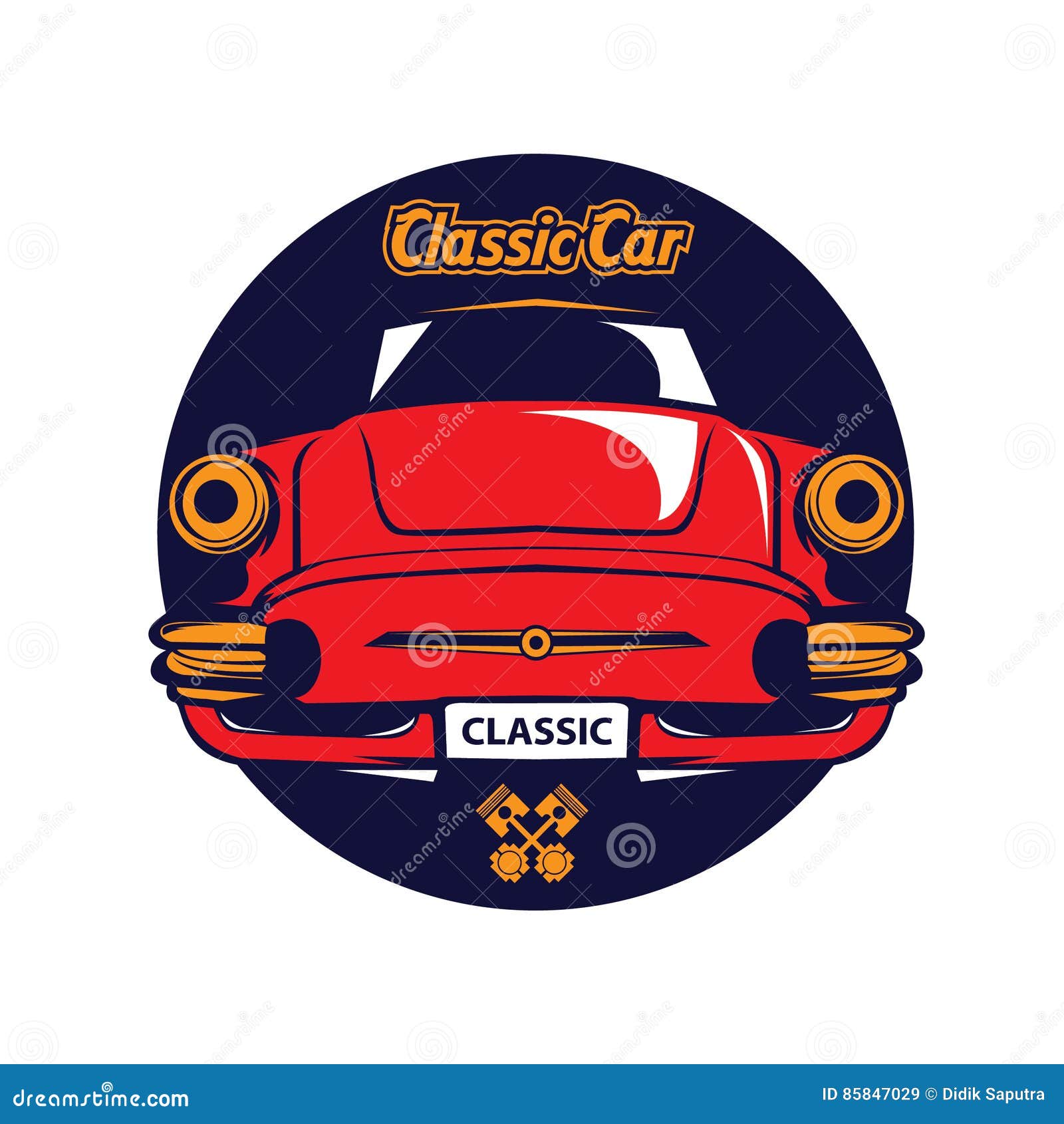 Oldtimerlogo vektor abbildung. Illustration von mechaniker - 85847029