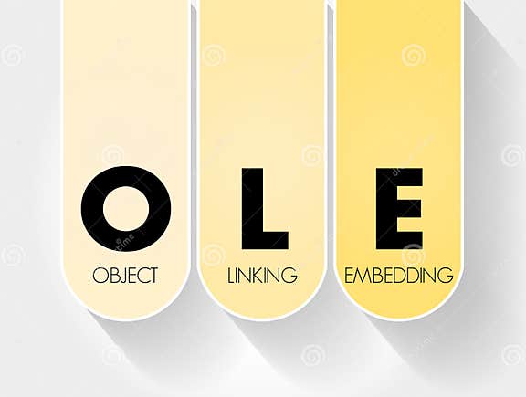 Ole Object Linking and Embedded Acronym Technology Concept Background ...