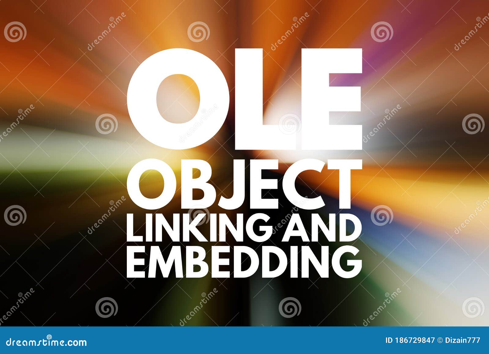 Ole Object Linking And Embedding Acronym Technology Concept Background Stock Illustration