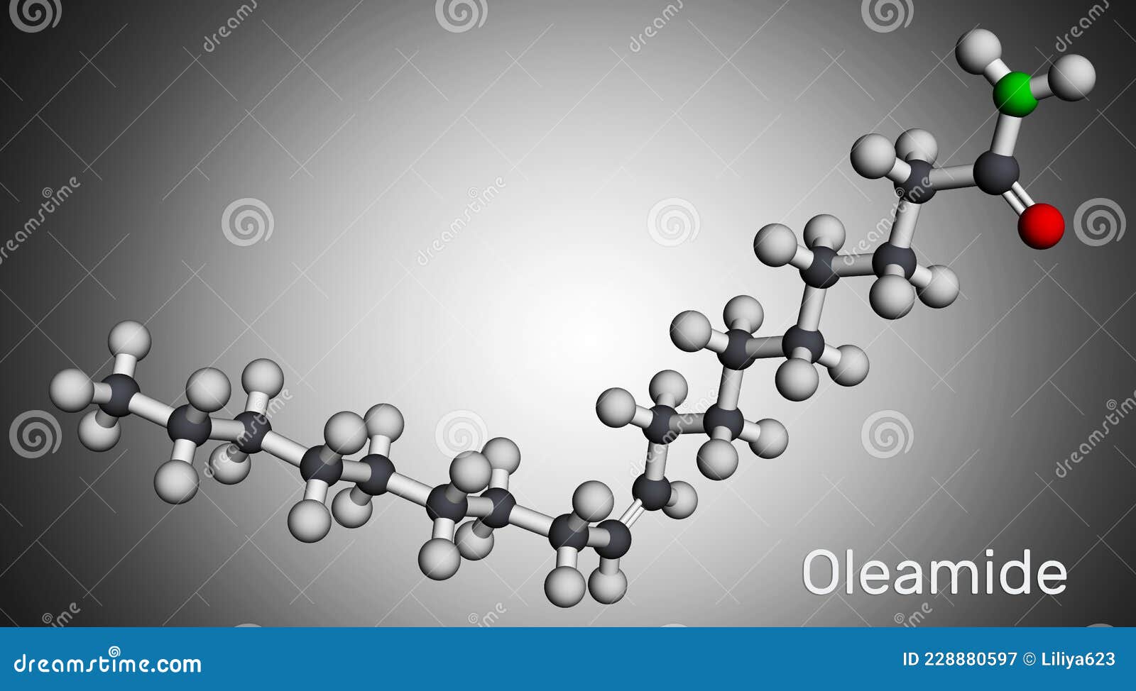 Oleamide Molecule. it is Fatty Amide Derived from Oleic Acid. Molecular ...