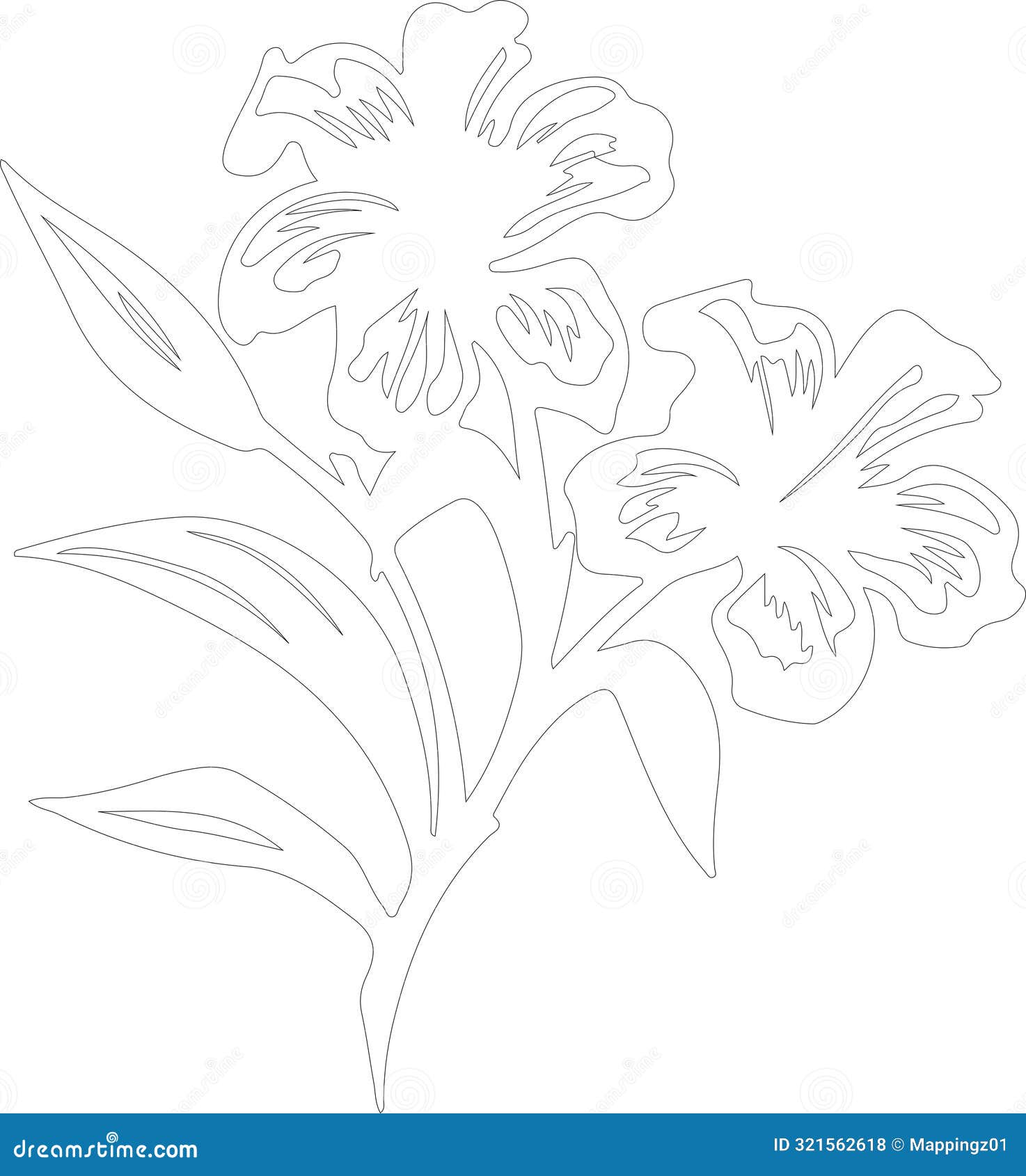 Oleander Outline Silhouette Generative Ai Stock Vector - Illustration ...