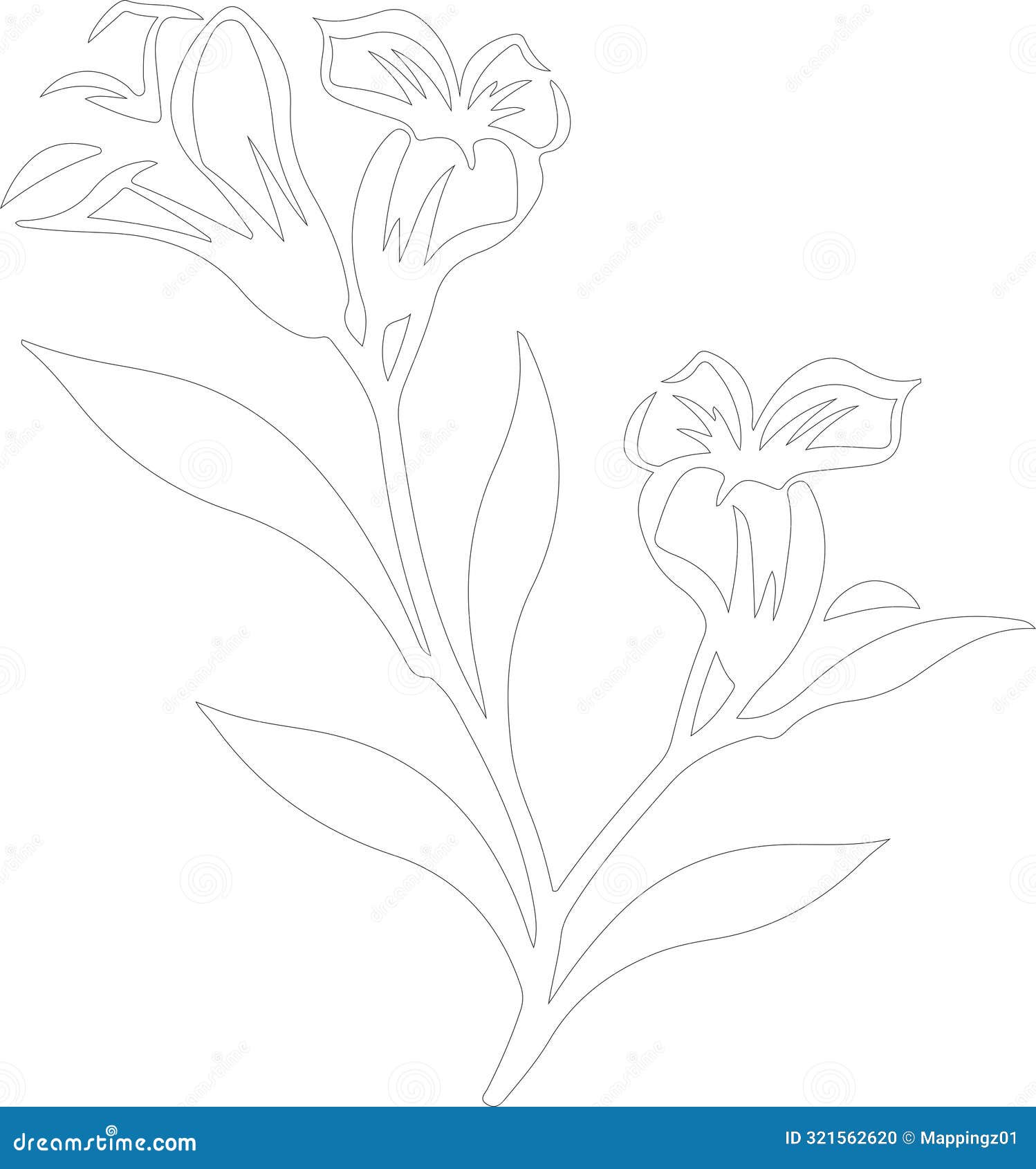 Oleander Outline Silhouette Generative Ai Cartoon Vector ...