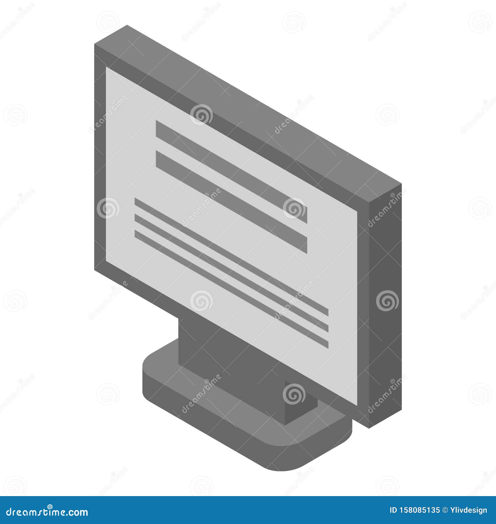 Oled Computer Monitor Icon, Isometric Style Stock Vector - Illustration of equipment, liquid ...