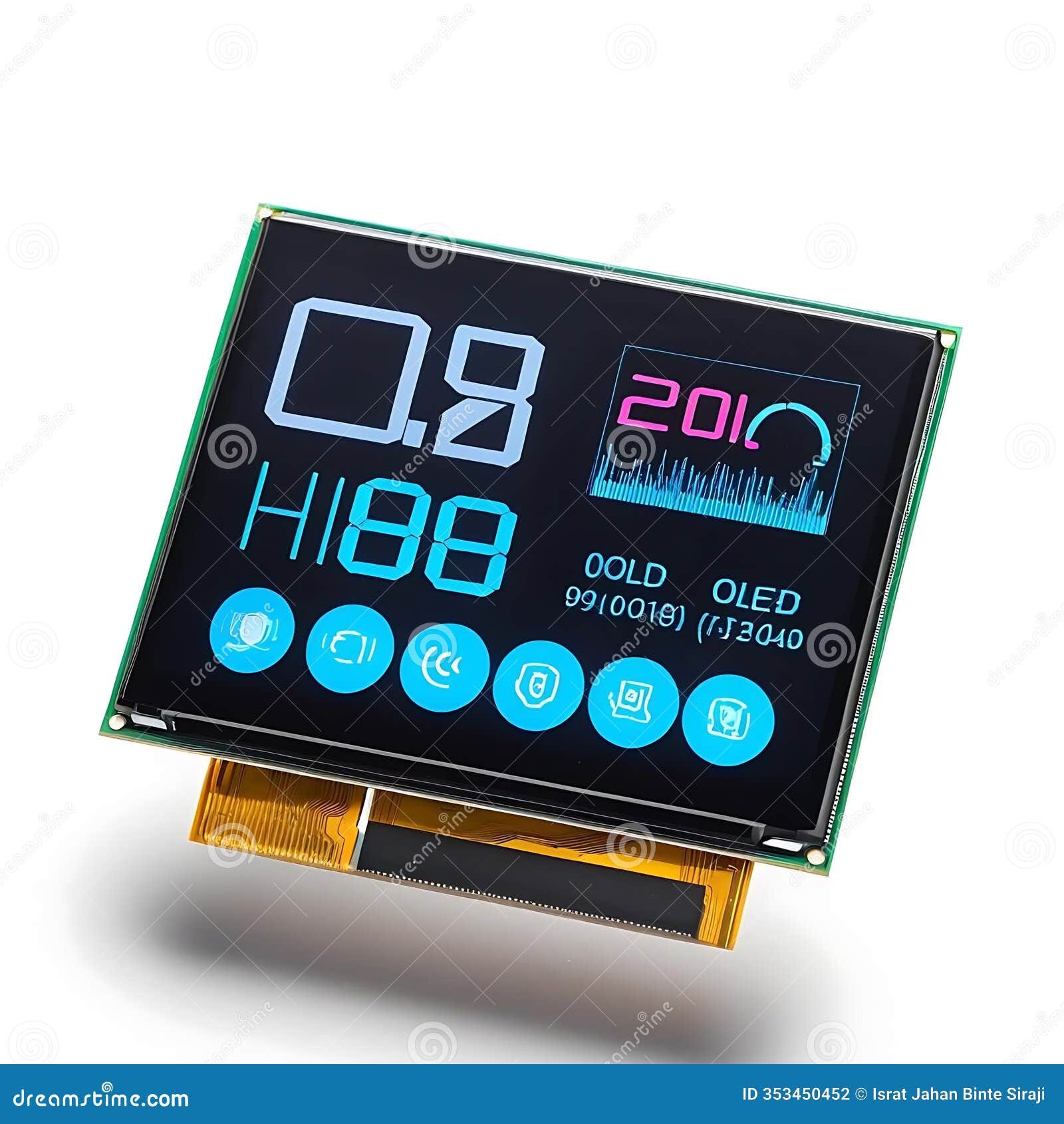 OLED Display Isolated on a White Background Stock Illustration ...
