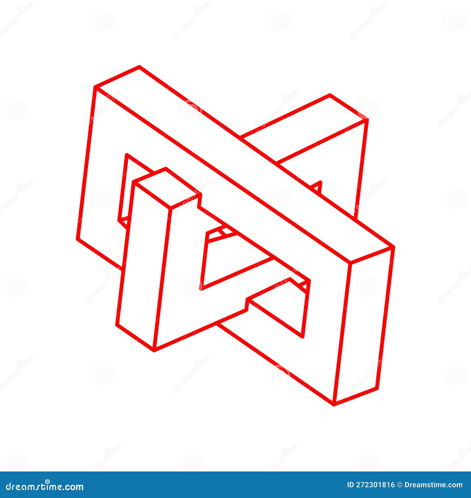 Impossible Optical Illusion Shapes. Optical Art Objects. Impossible Figure. Line Art. Vector ...