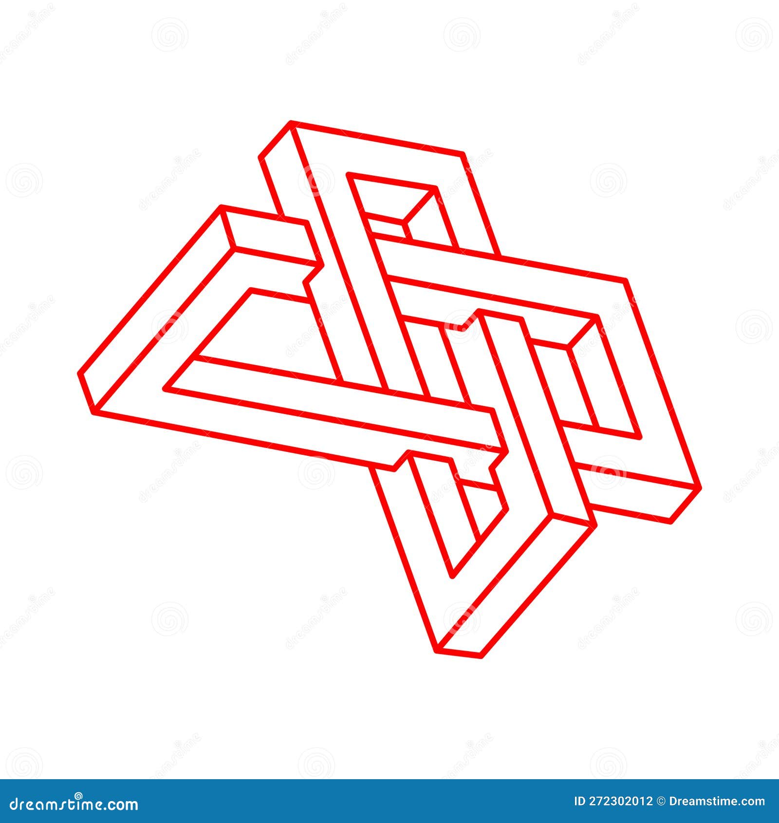 Impossible Shapes. Optical Illusion. Linear Infinite Objects. Abstract ...