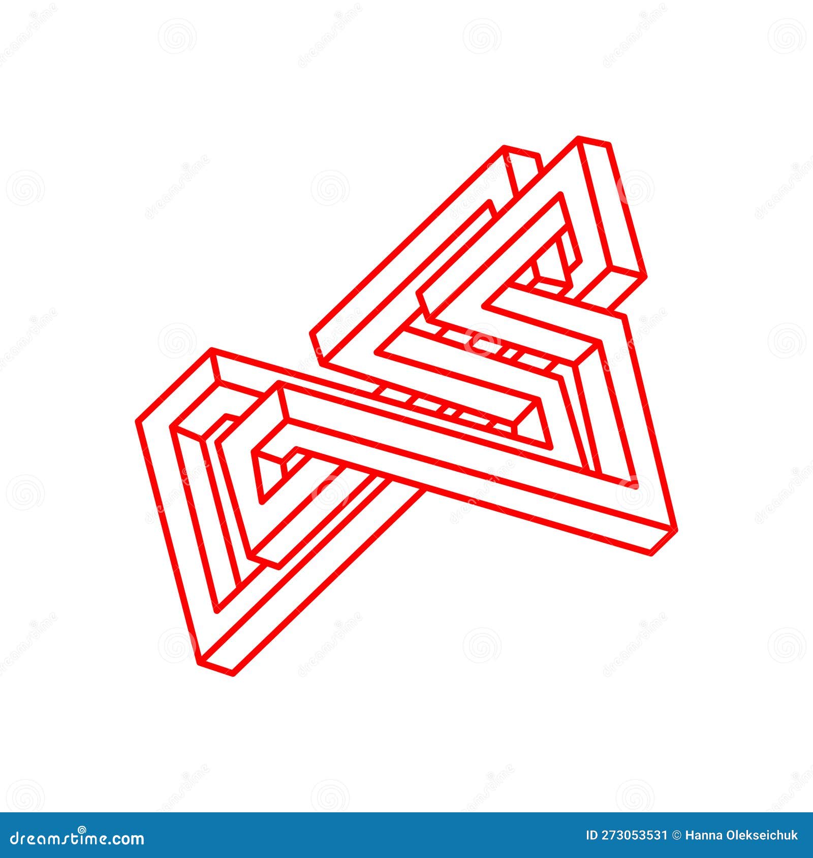 Illusion Shape. Escher Paradox. 3d Geometry. Optical Illusion Figure ...