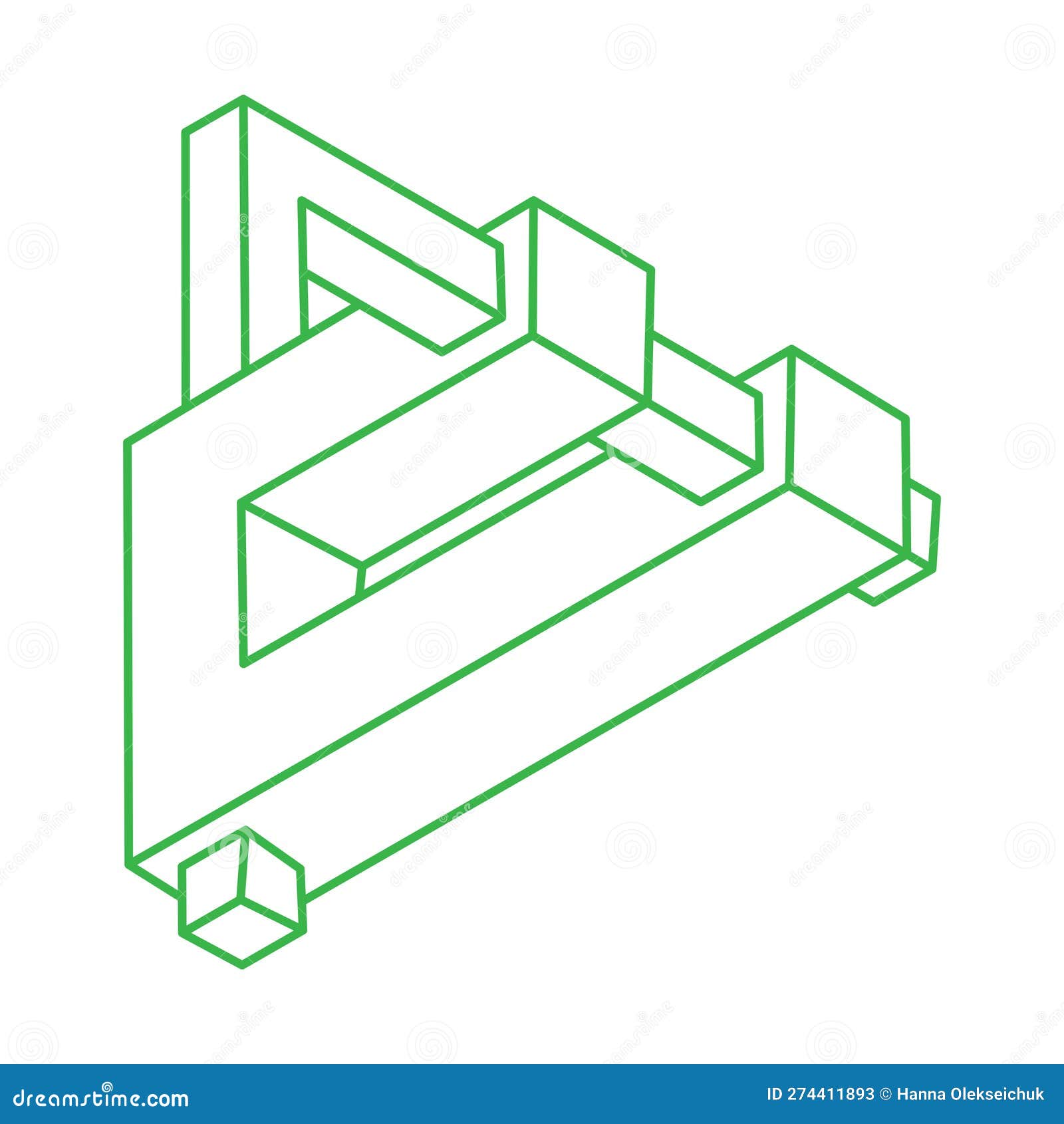 Impossible Optical Illusion Shapes. Logo. Optical Art Objects. Impossible Figures. Line Art ...