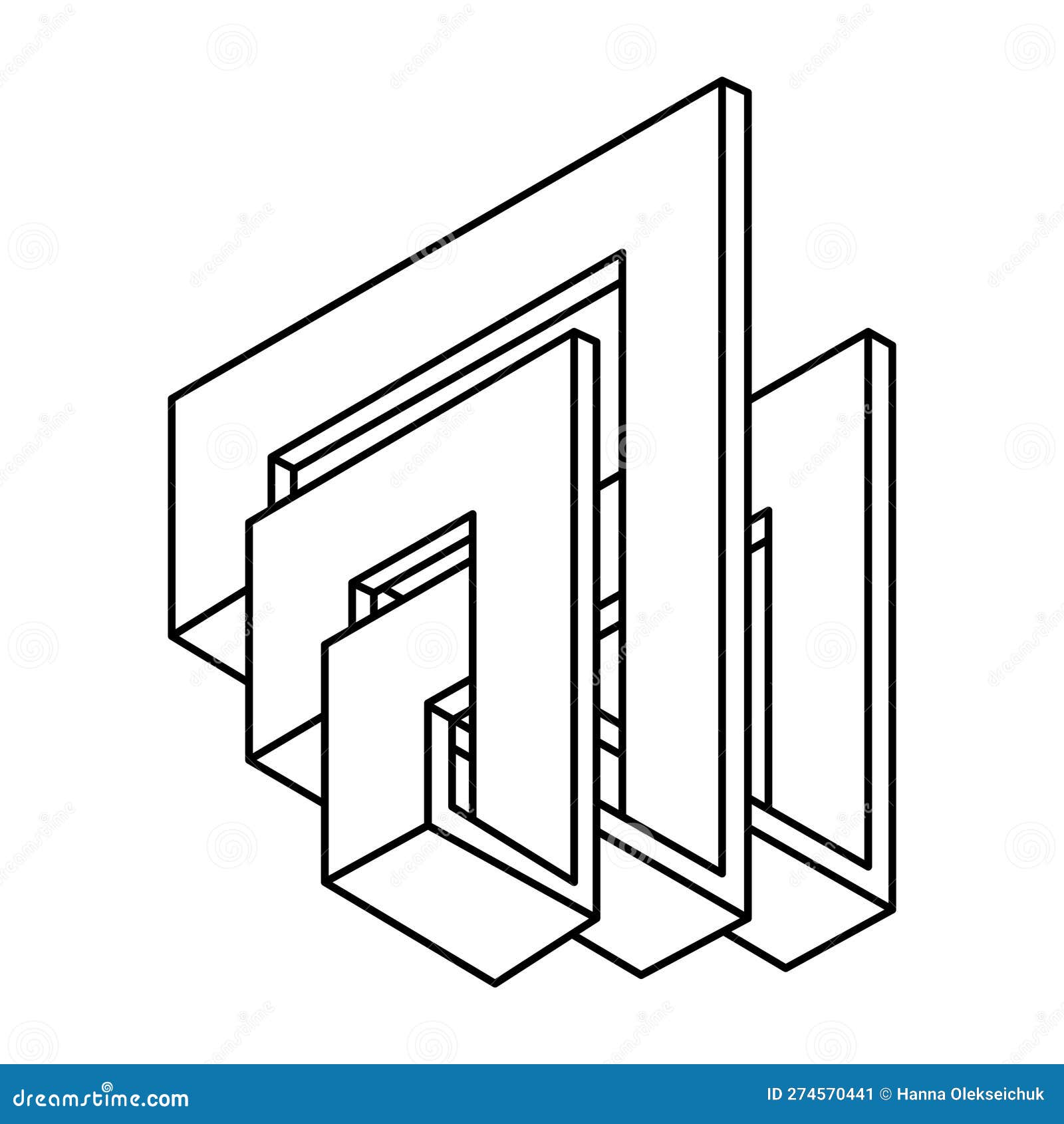 Impossible Optical Illusion Shapes. Opt Art Object. Impossible Figures ...