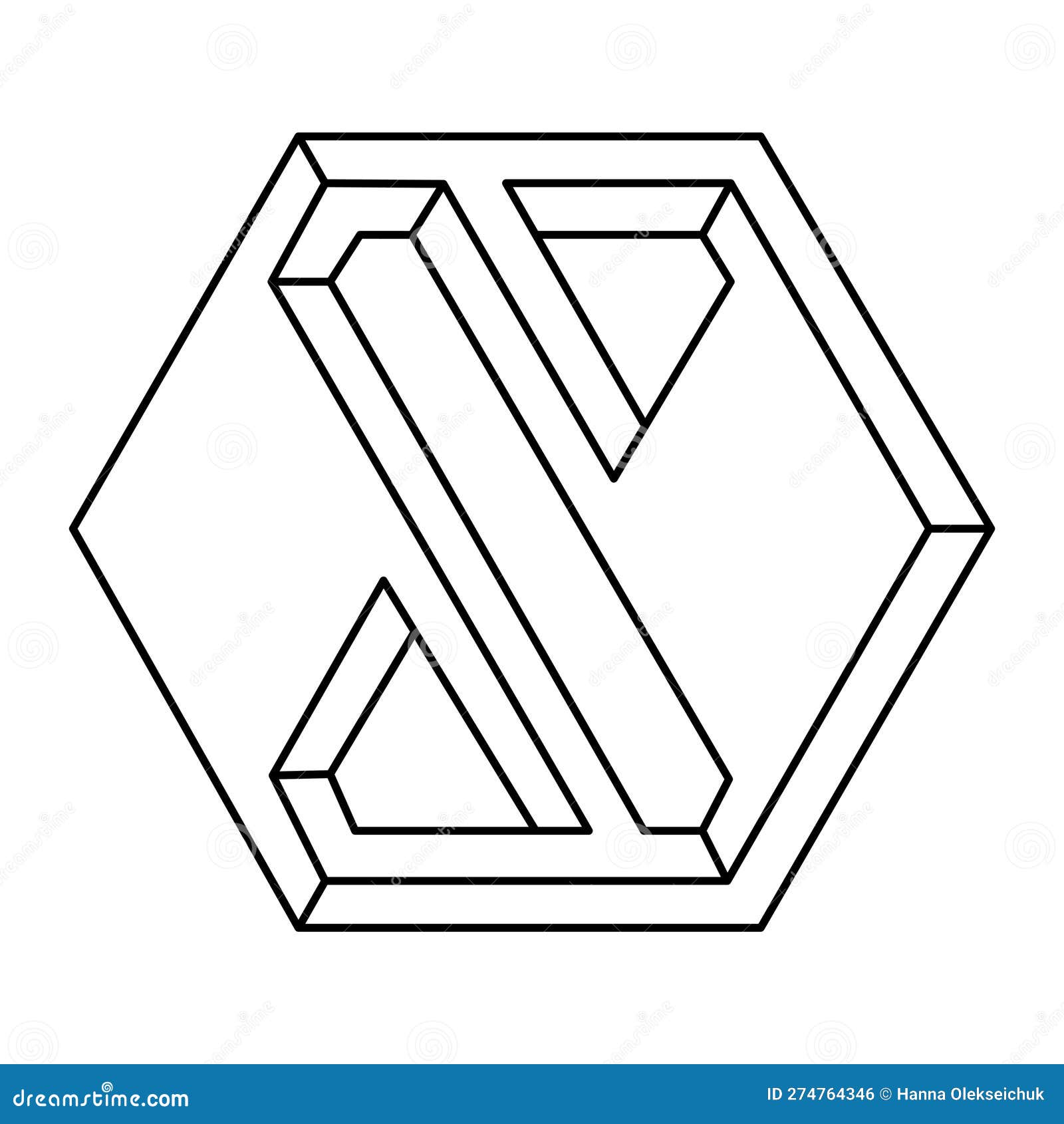 Impossible Hexagon. Line Design. Impossible Shape. Optical Illusion ...