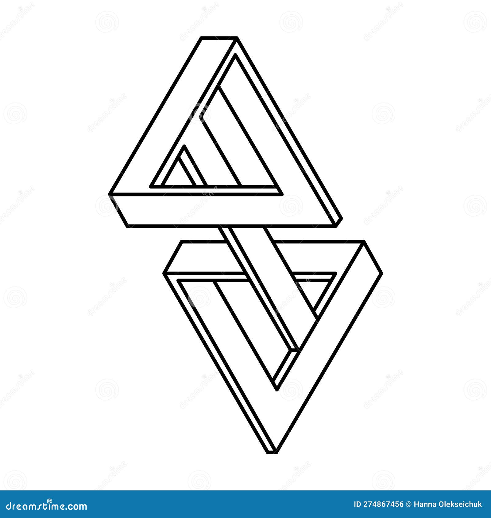 Illusion Shapes. 3d Geometrical Infinity Loop Triangles. Impossible ...