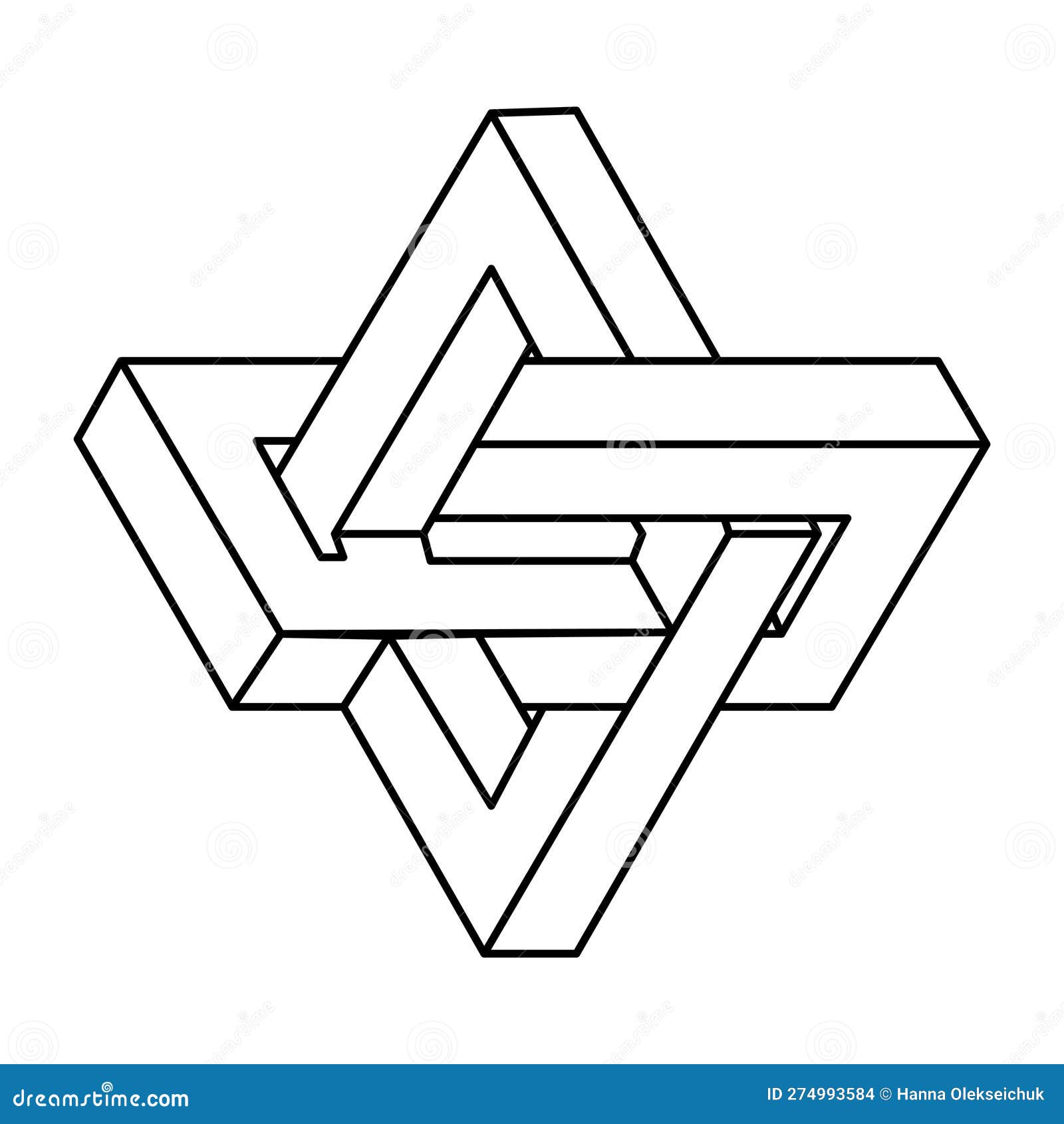 Optical Illusion Shape, Unreal Geometric Object. Impossible Figure ...