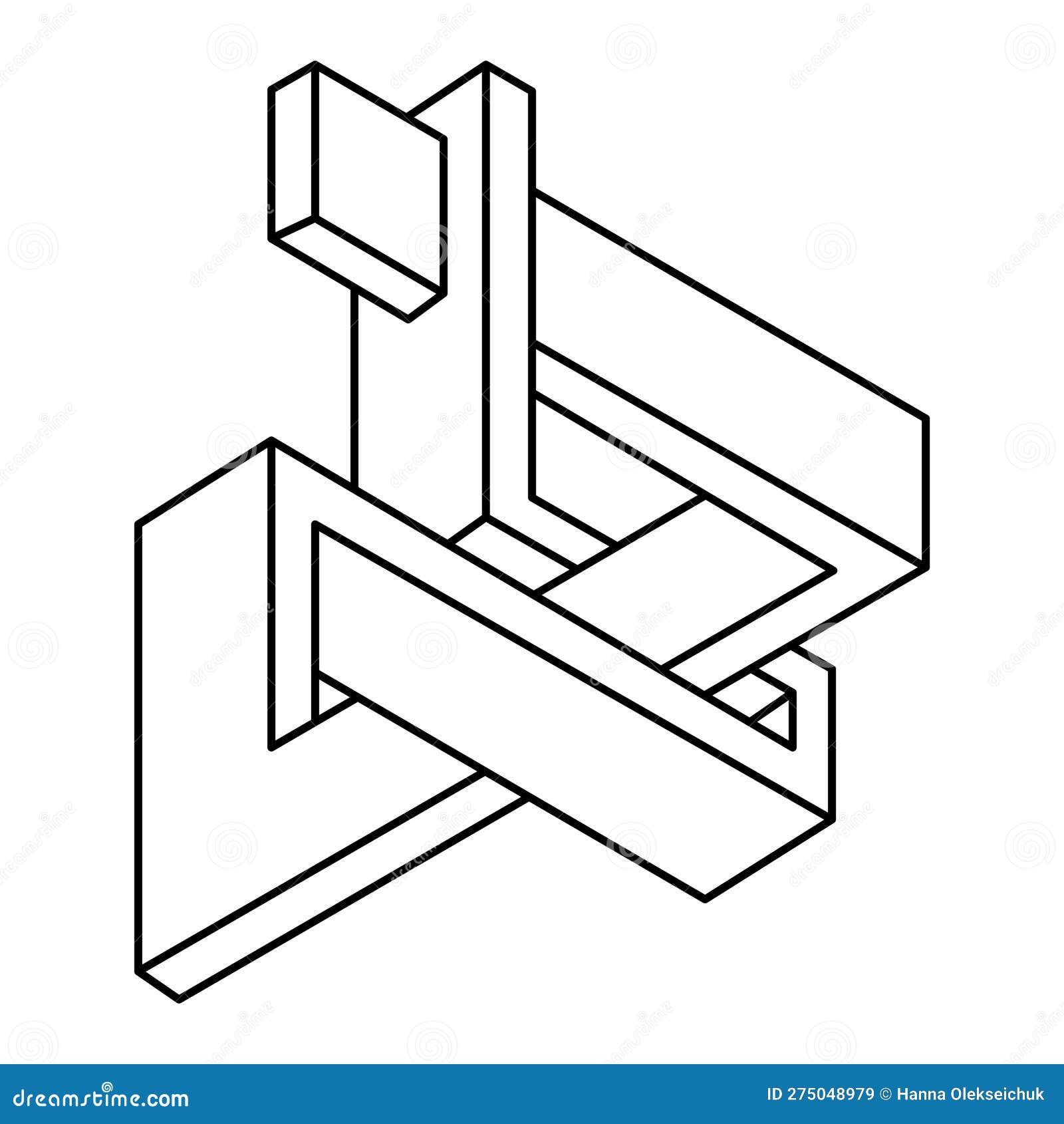 Impossible Shape. Web Design Element. Optical Illusion Object ...
