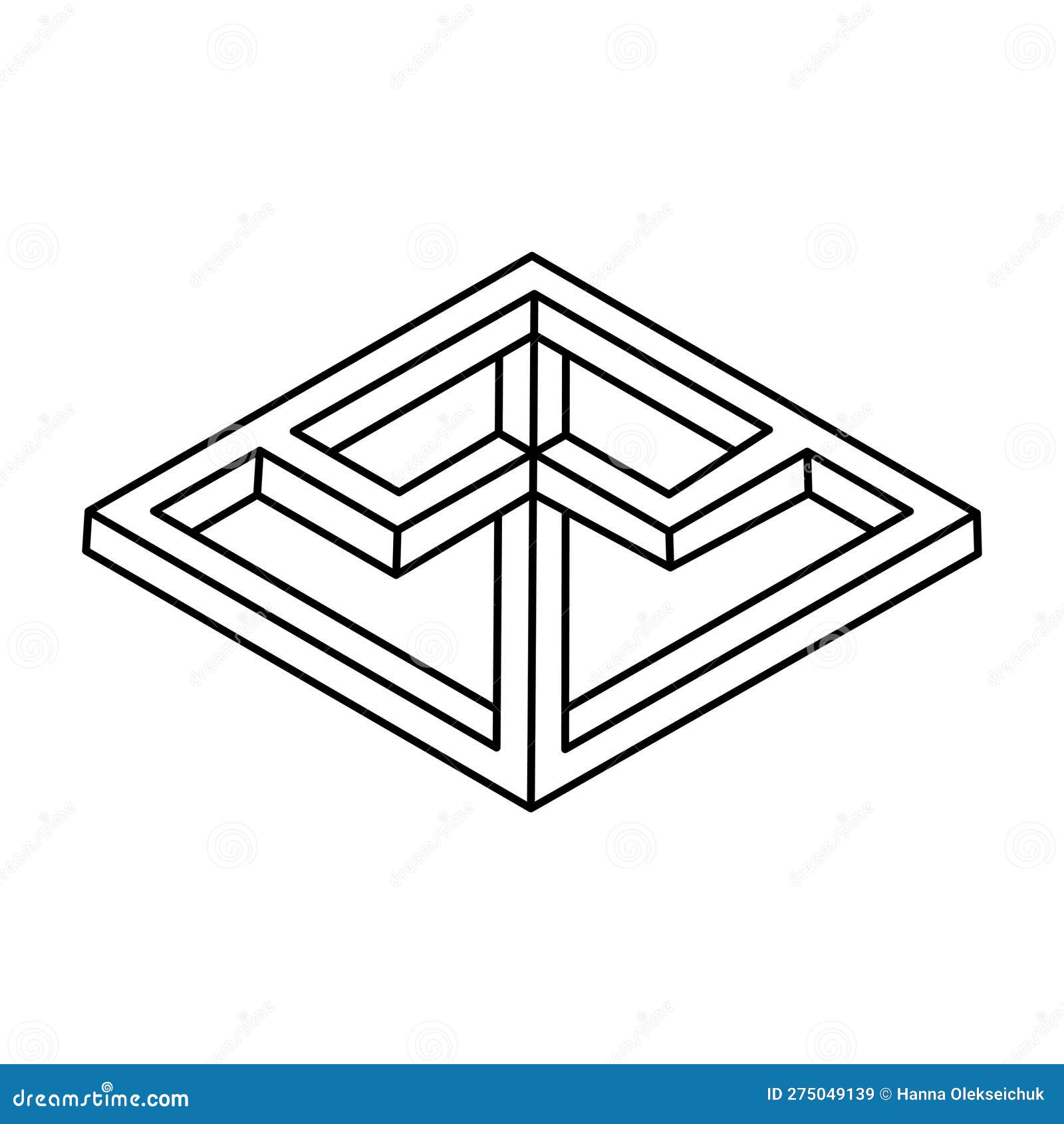 Impossible Optical Illusion Shape. Op Art Object. Impossible Figures. Line Art. Escher Style ...