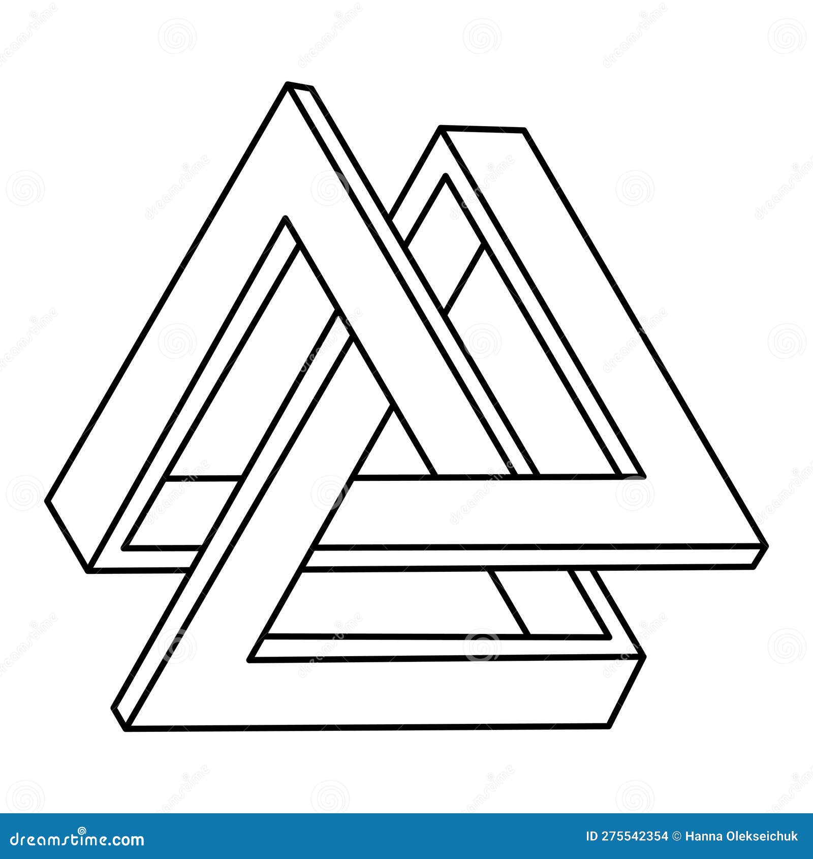 Impossible Triangles. Optical Illusion Figure. Endless Triangular ...