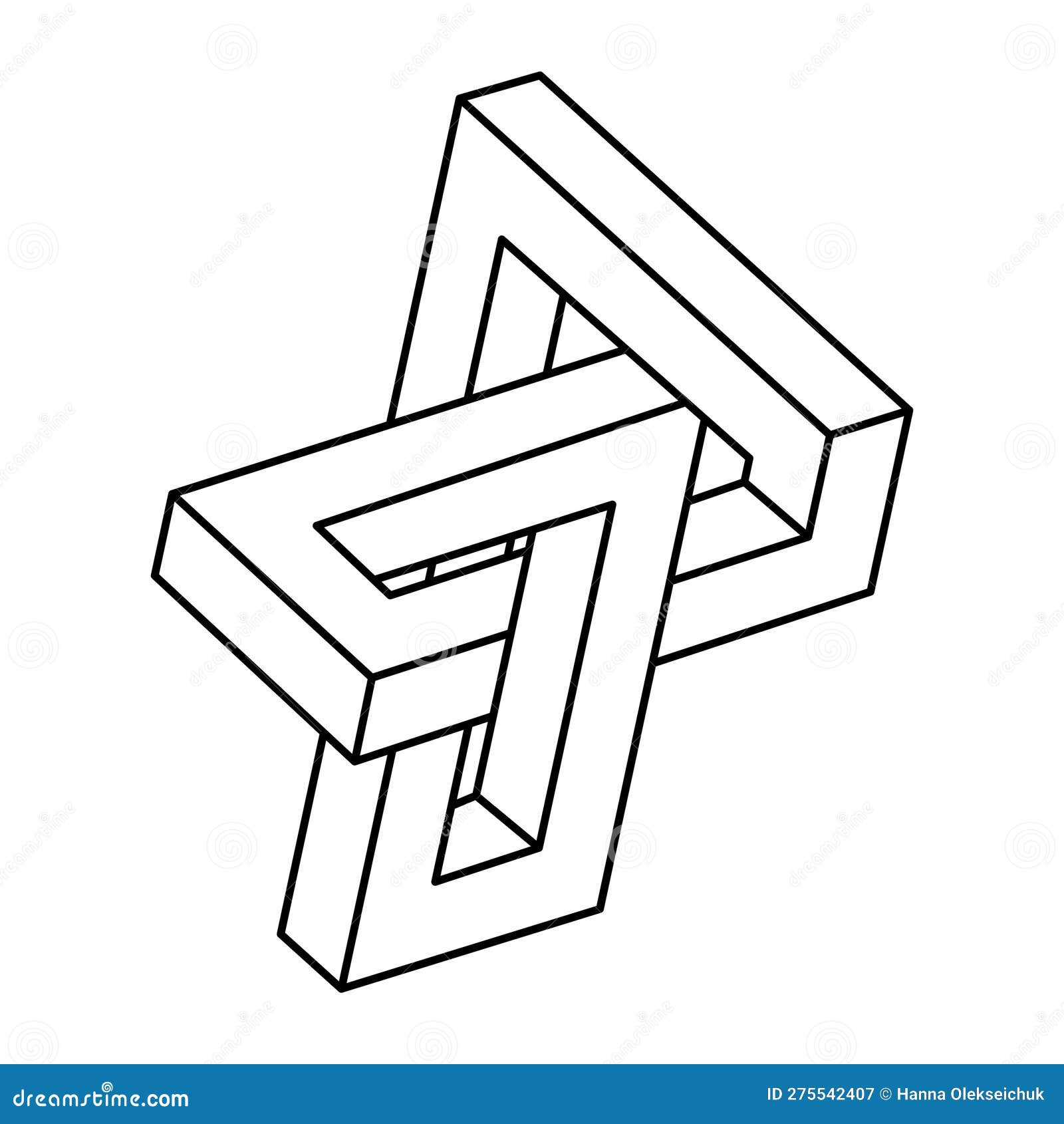 Impossible Shape. Sacred Geometry Figure. Optical Illusion. Abstract ...