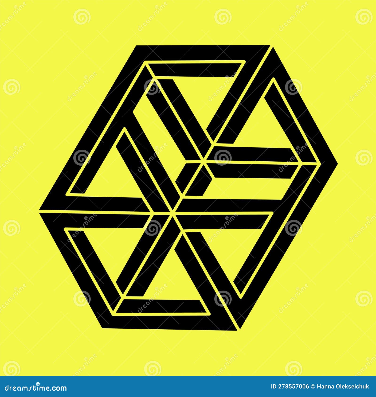 Optical Illusion Object. Escher Paradox Geometry. Sacred Geometric ...