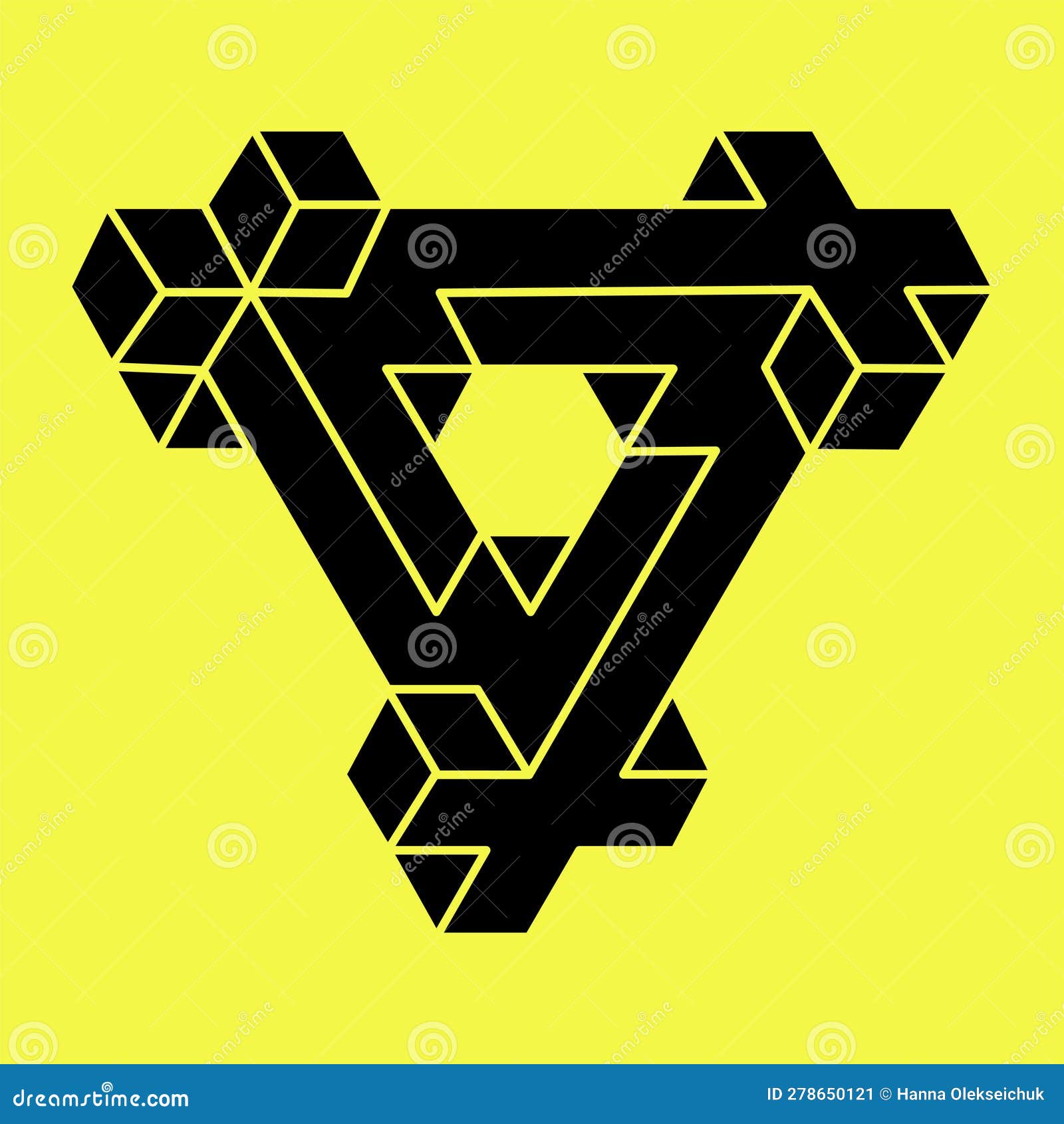 Optical Illusion. Abstract Eternal Geometric Objects. Impossible Shapes ...