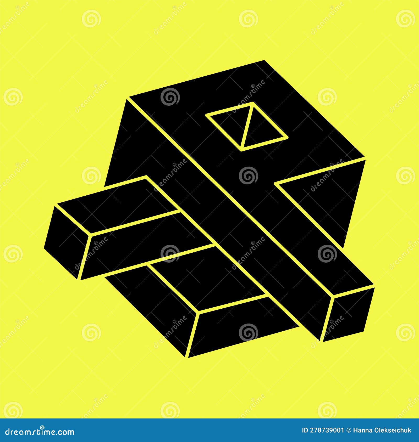 Optical Illusion Figure. Geometry. Impossible Objects. Optical Art. 3d ...