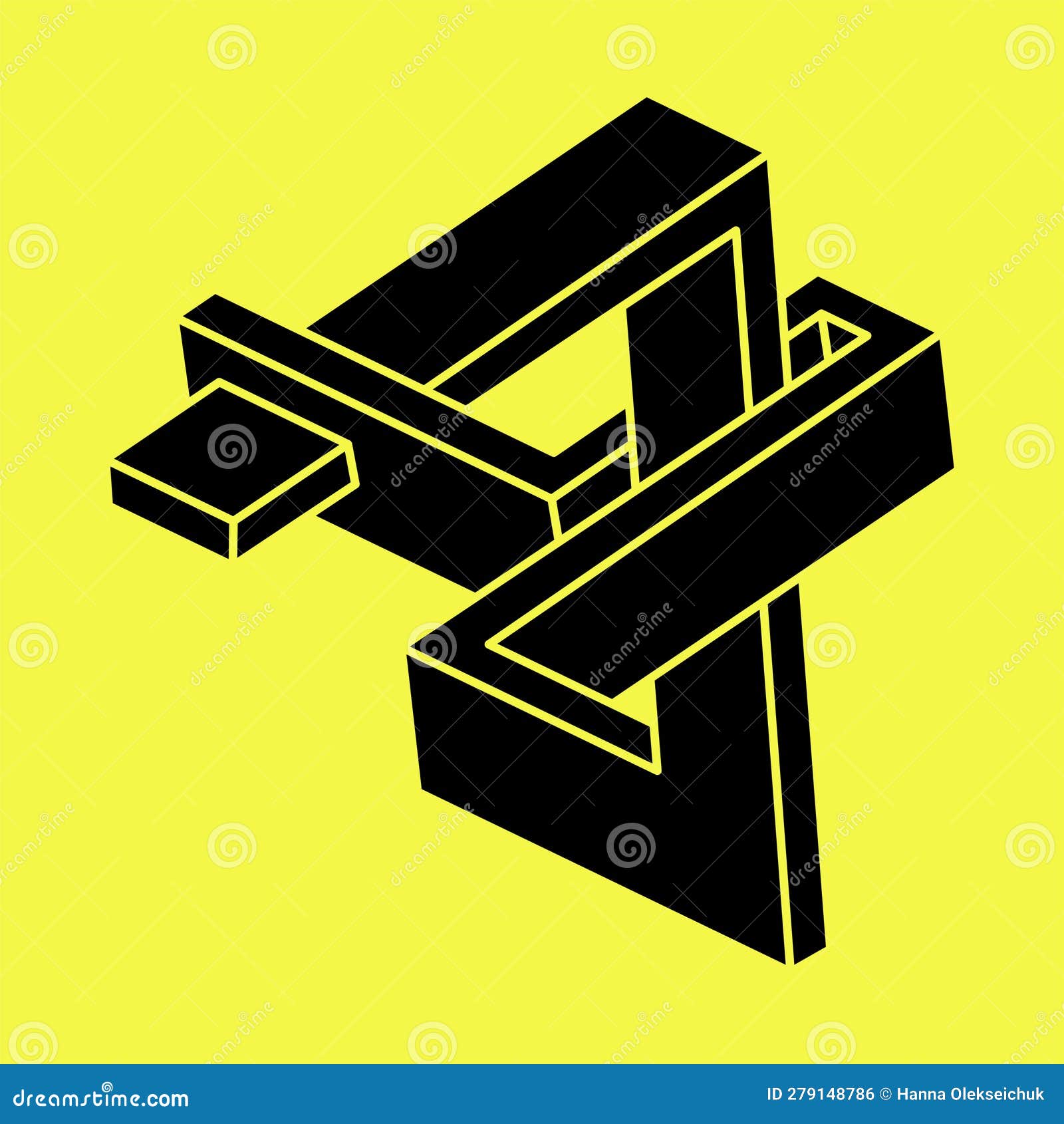 Impossible Optical Illusion Shapes. Optical Art Object. Impossible ...