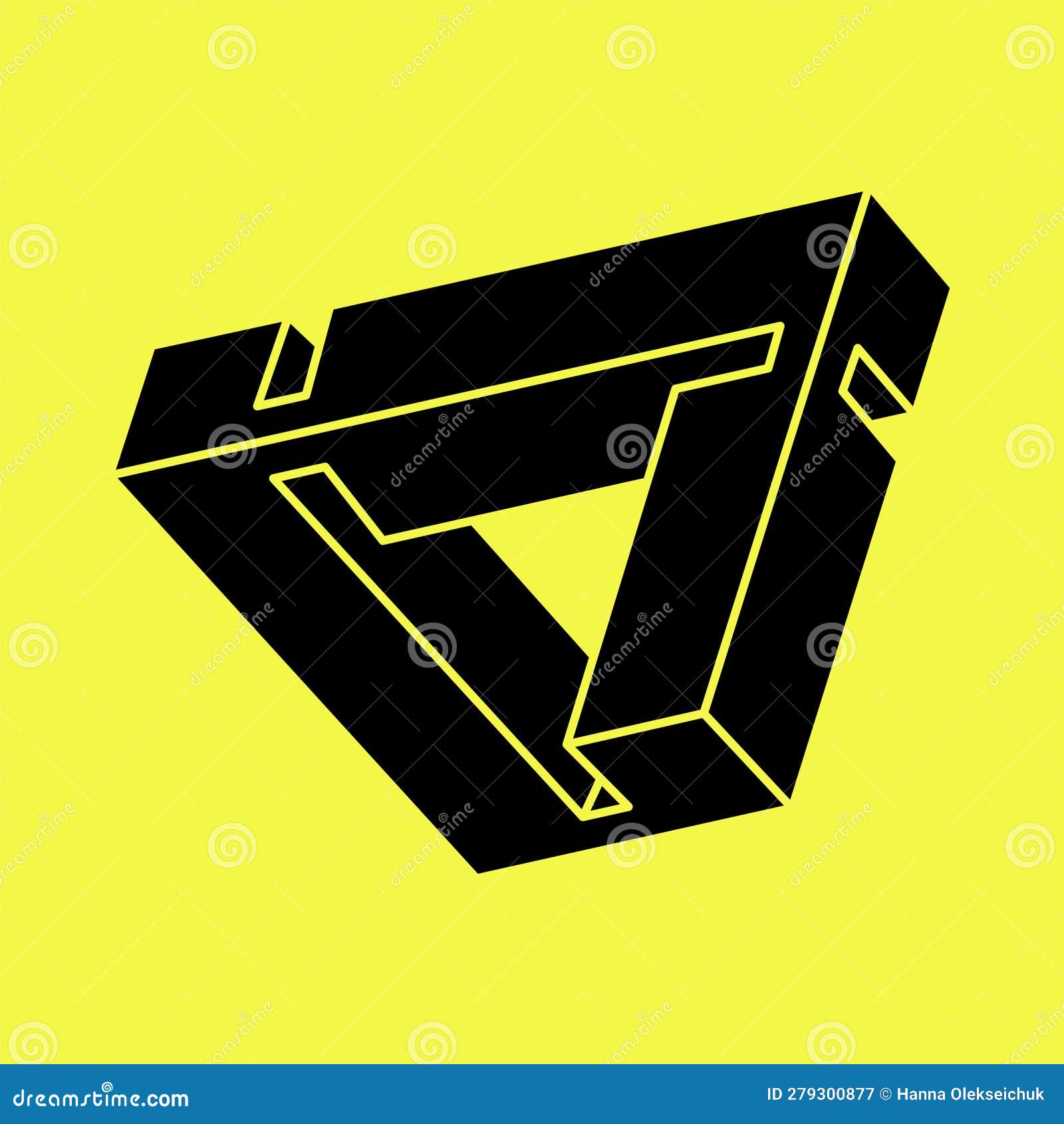 Impossible Shapes. Line Design. Isolated on a Yellow Background. Vector ...