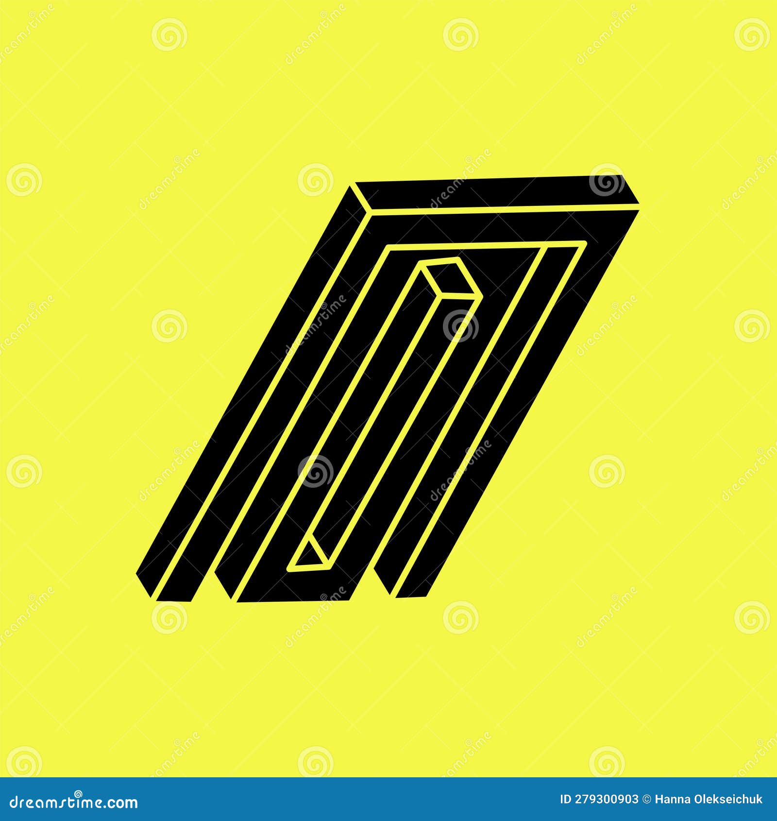 Impossible Shapes. Optical Illusion. Linear Infinite Object. Abstract ...