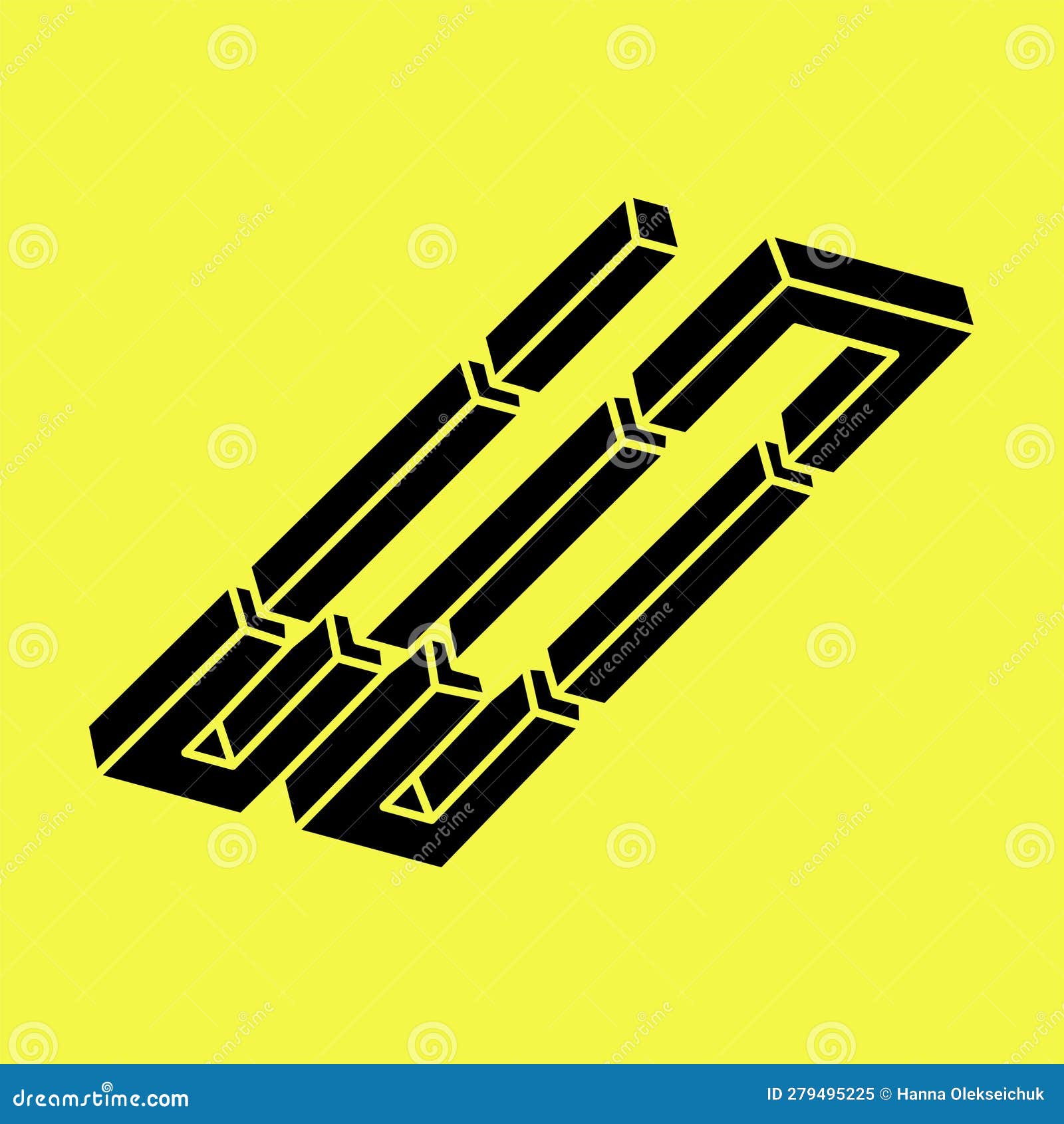 Optical Illusion. Impossible Shapes. Linear Infinite Object. Abstract ...