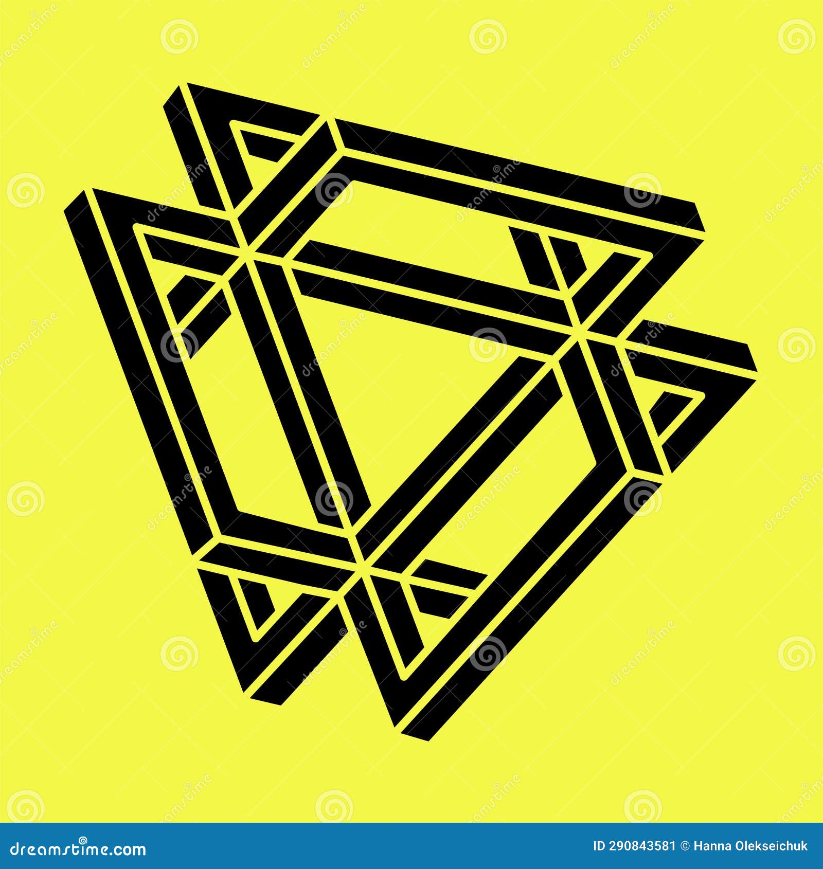 Optical Illusion Object. Escher Paradox Geometry. Sacred Geometric ...