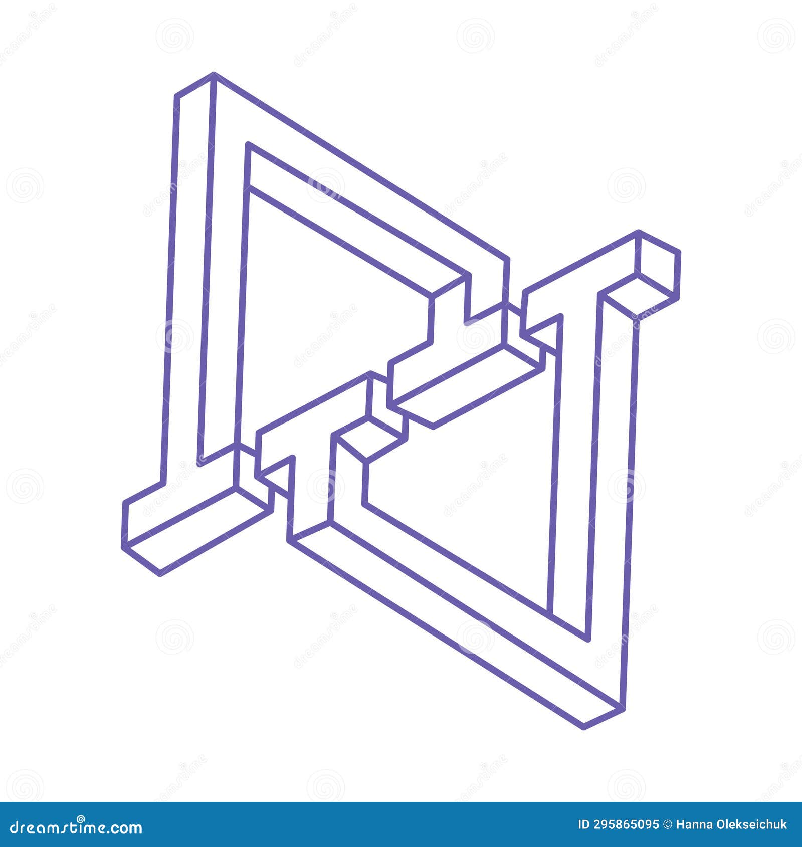 Impossible Optical Illusion Shapes. Logo. Optical Art Objects. Impossible Figures. Line Art ...