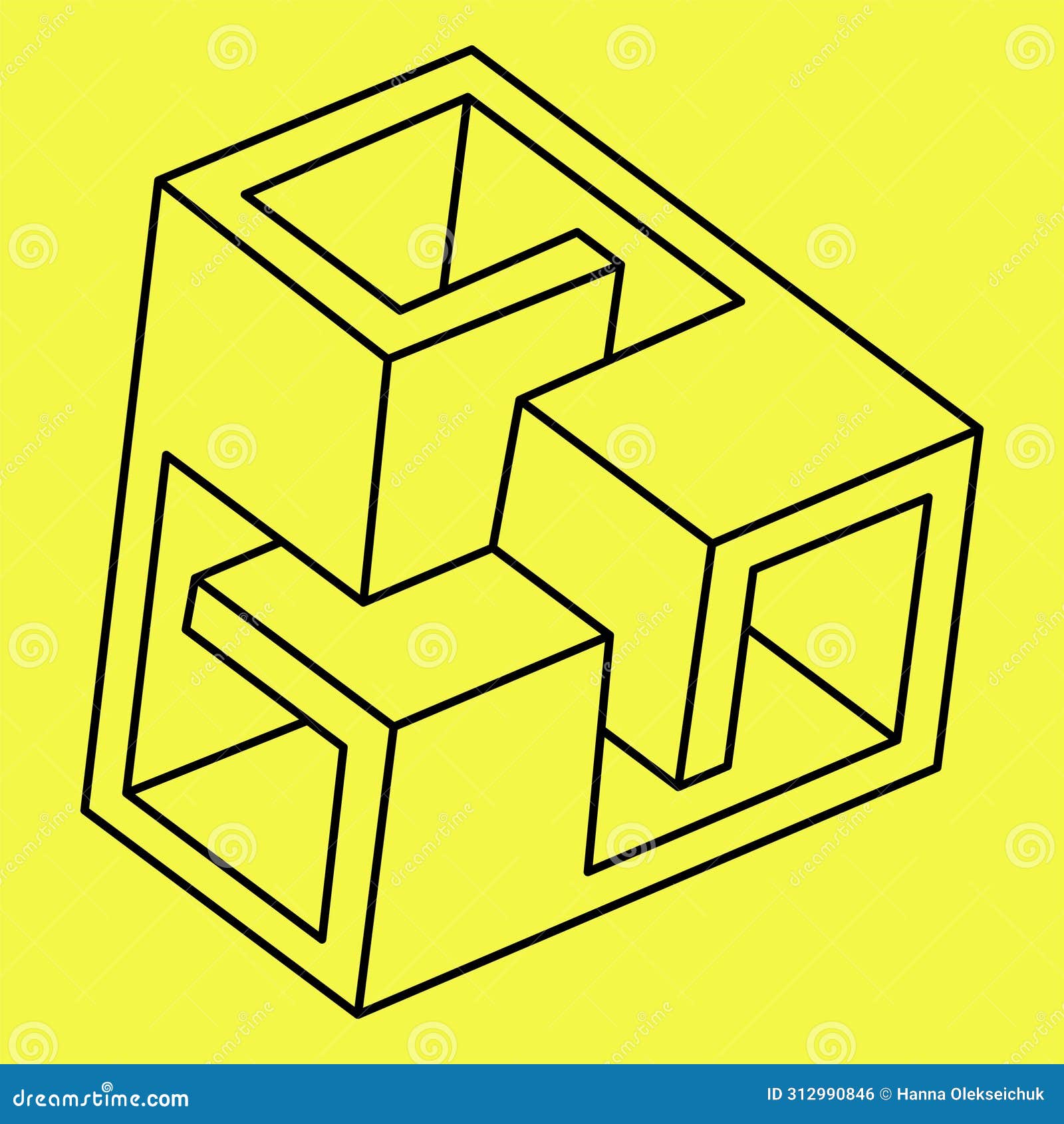 Impossible Cube. Line Design. Impossible Shapes. Optical Illusion ...