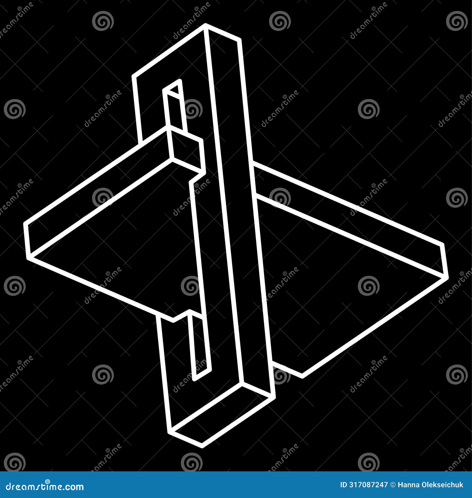 Impossible Objects. Line Geometric Shape. Optical Illusion Figure ...