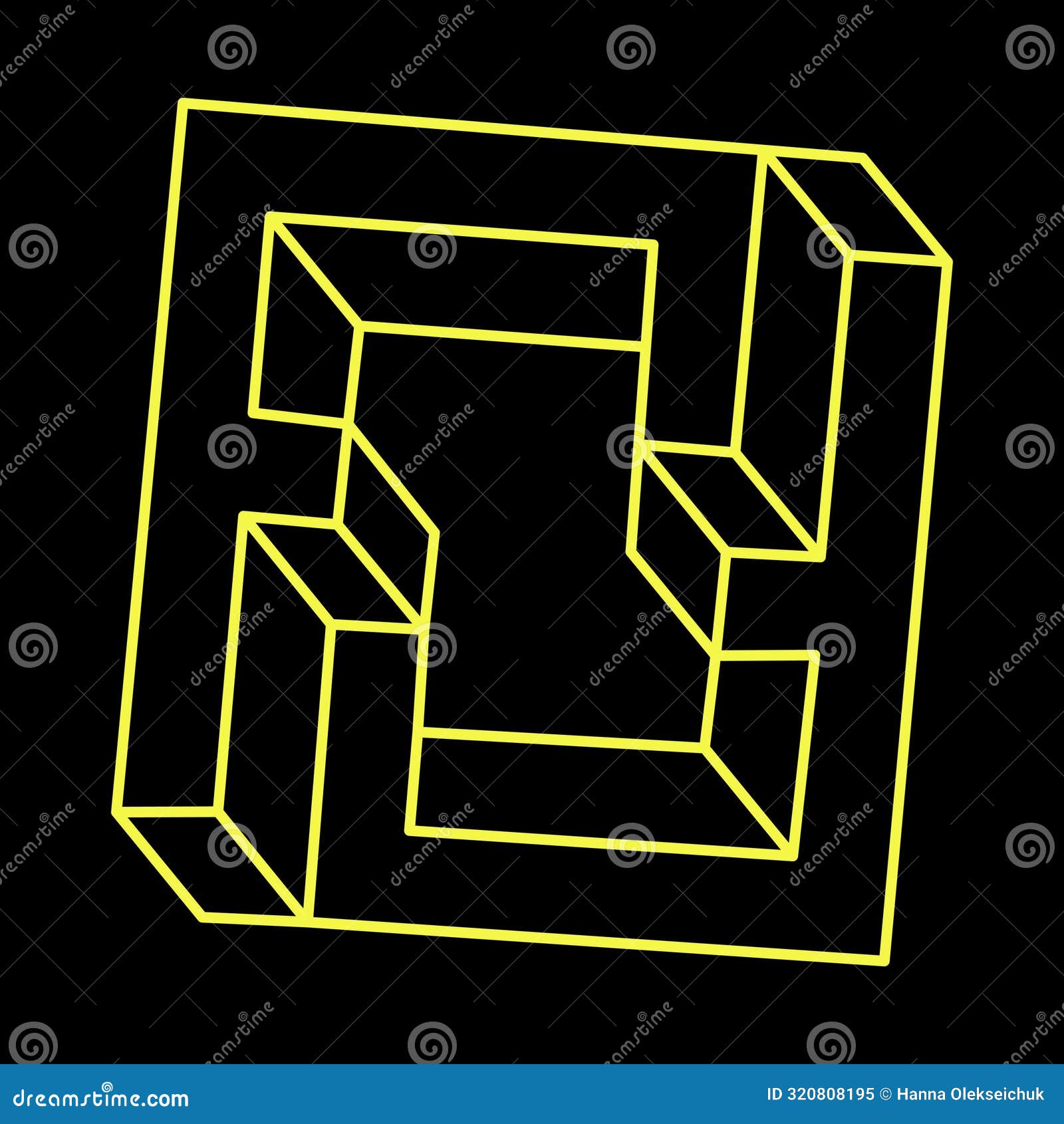 Impossible Cube. Line Design. Impossible Shapes. Optical Illusion ...