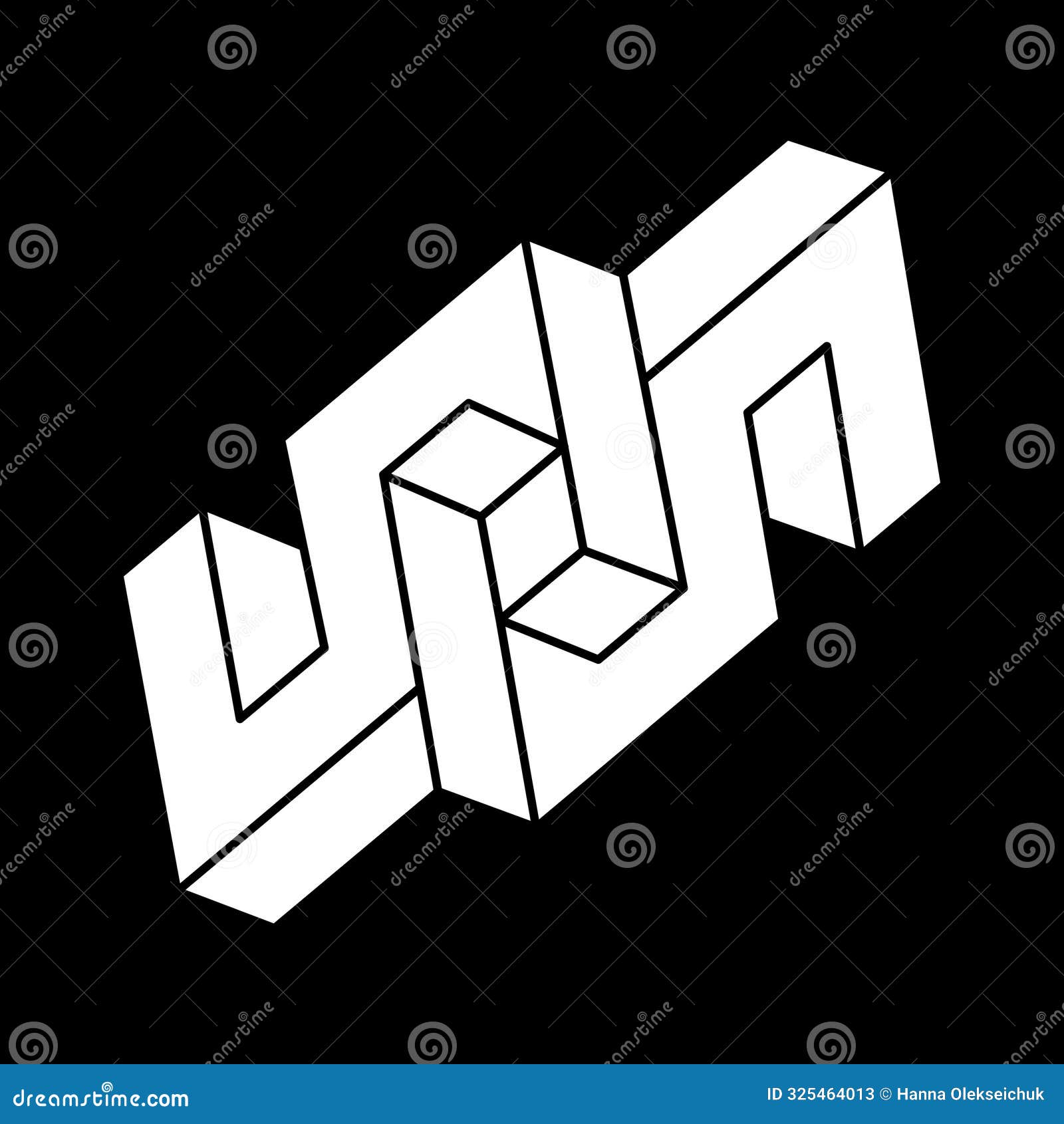 Optical Illusion Figure. Impossible Object. Line Geometric Shape ...