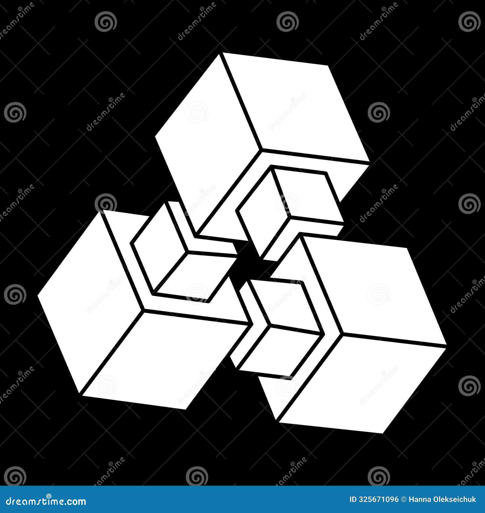 Illusion Shapes. 3d Geometry. Optical Illusion Figure. Paradox. Optical ...