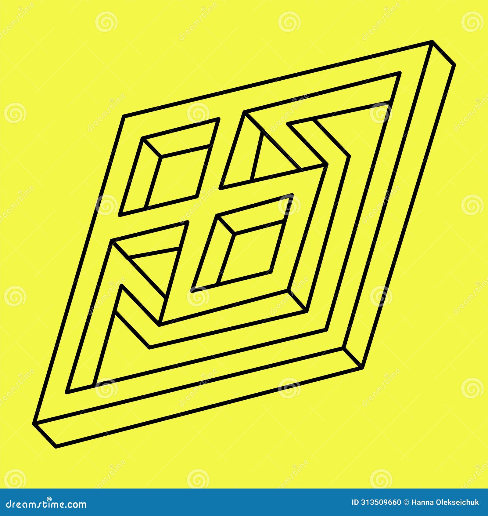 Impossible Shape. Penrose Optical Illusion. Abstract Infinite Geometric ...