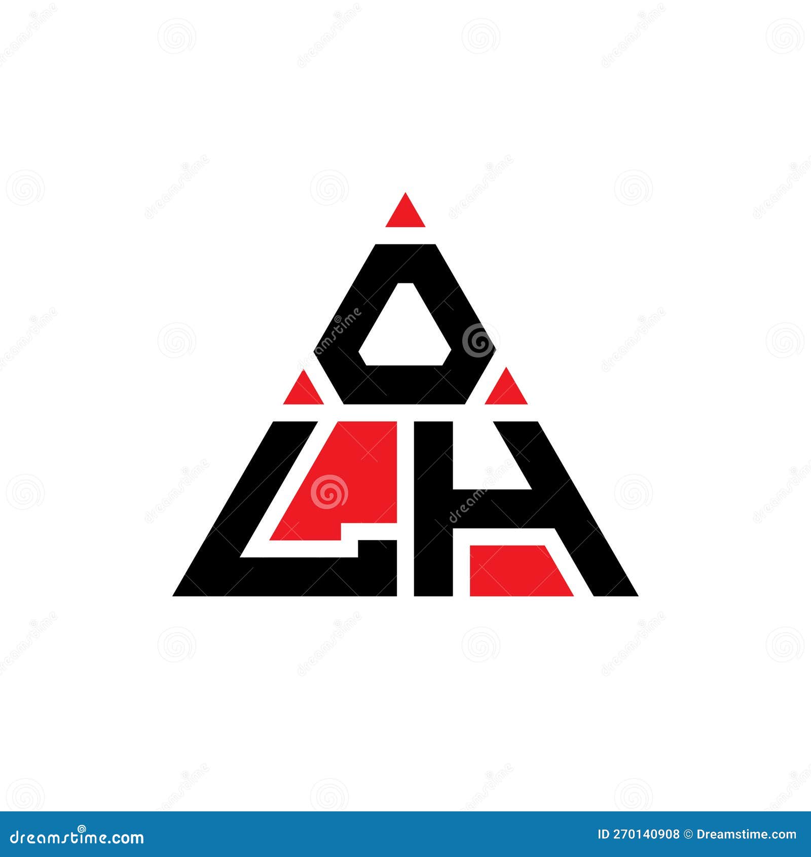 OLH Triangle Letter Logo Design with Triangle Shape. OLH Triangle Logo ...