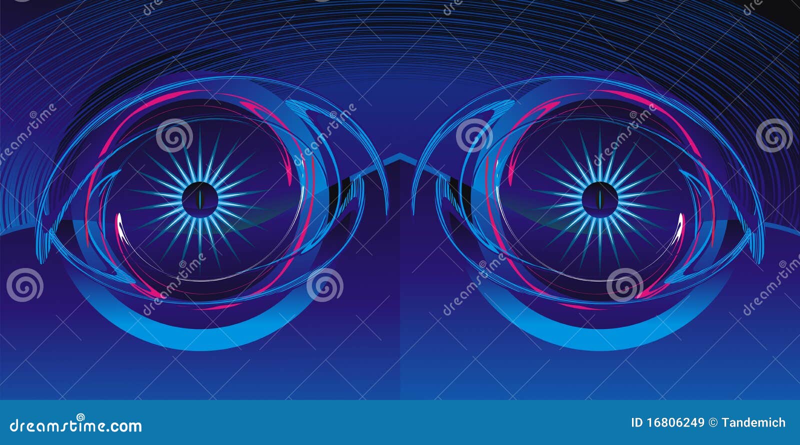 Olhar Fixo Dos Olhos Fora Do Azul Profundo Ilustração Stock ...