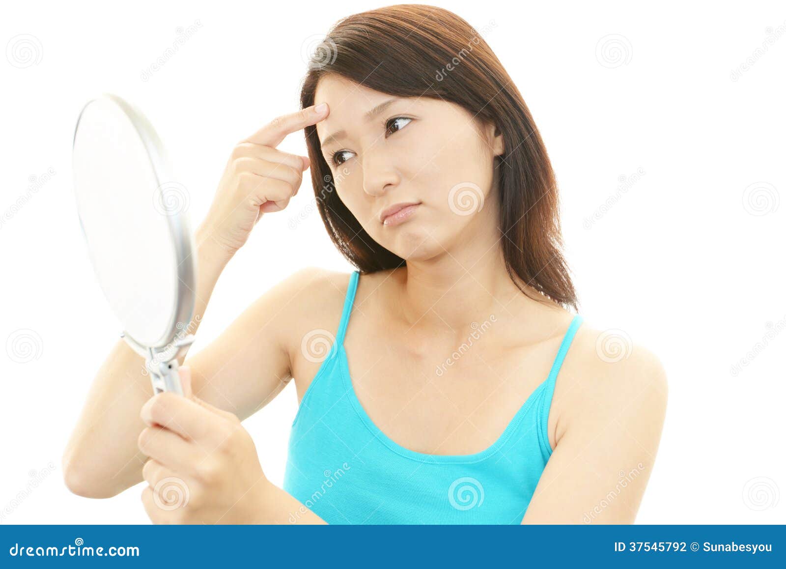 Olhar inquieto da mulher. foto de stock. Imagem de alegria - 37545792