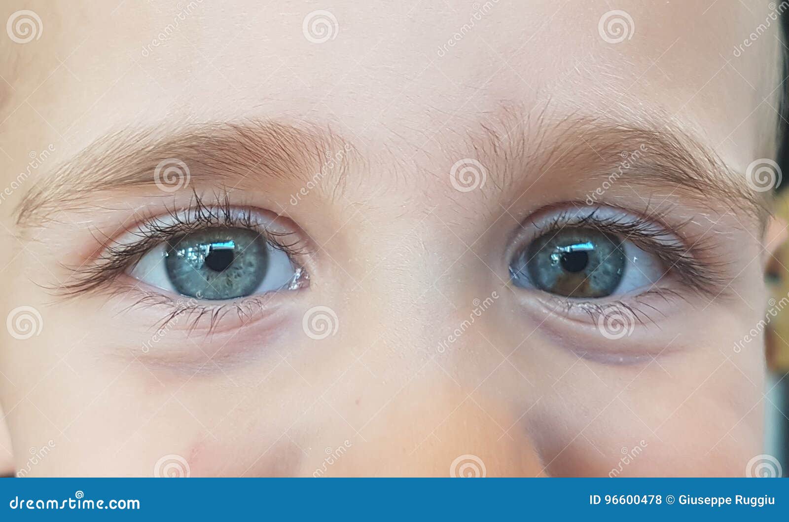 Olhos azuis do bebê foto de stock. Imagem de menino, azul - 96600478