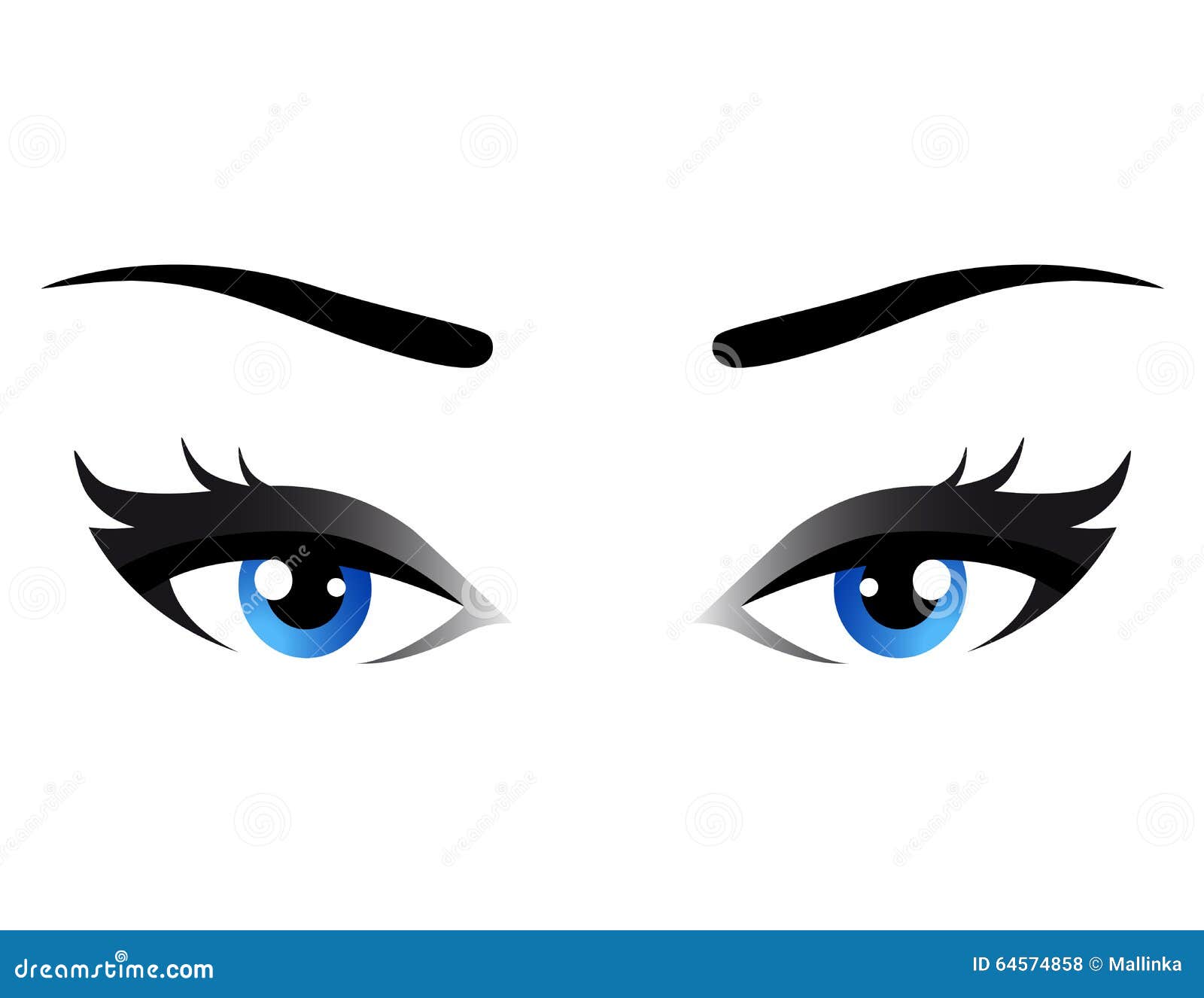 Olhos Azuis Isolados Da Mulher Ilustração do Vetor - Ilustração de ...