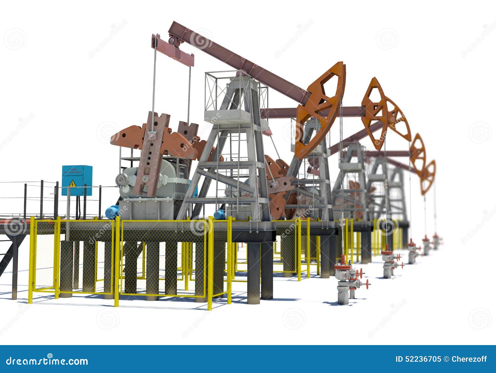 Olie Pomp-hefbomen Geïsoleerde Stock Illustratie - Illustration of ...