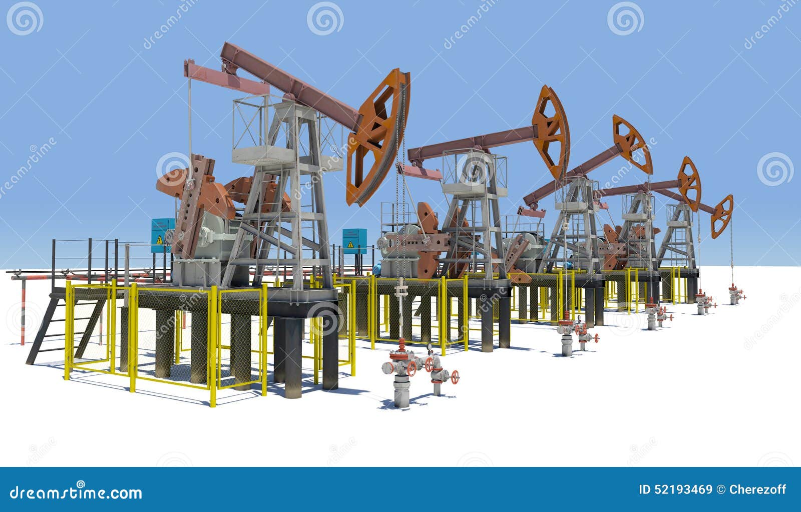 Olie Pomp-hefbomen Op Wit Vliegtuig Stock Illustratie - Illustration of ...